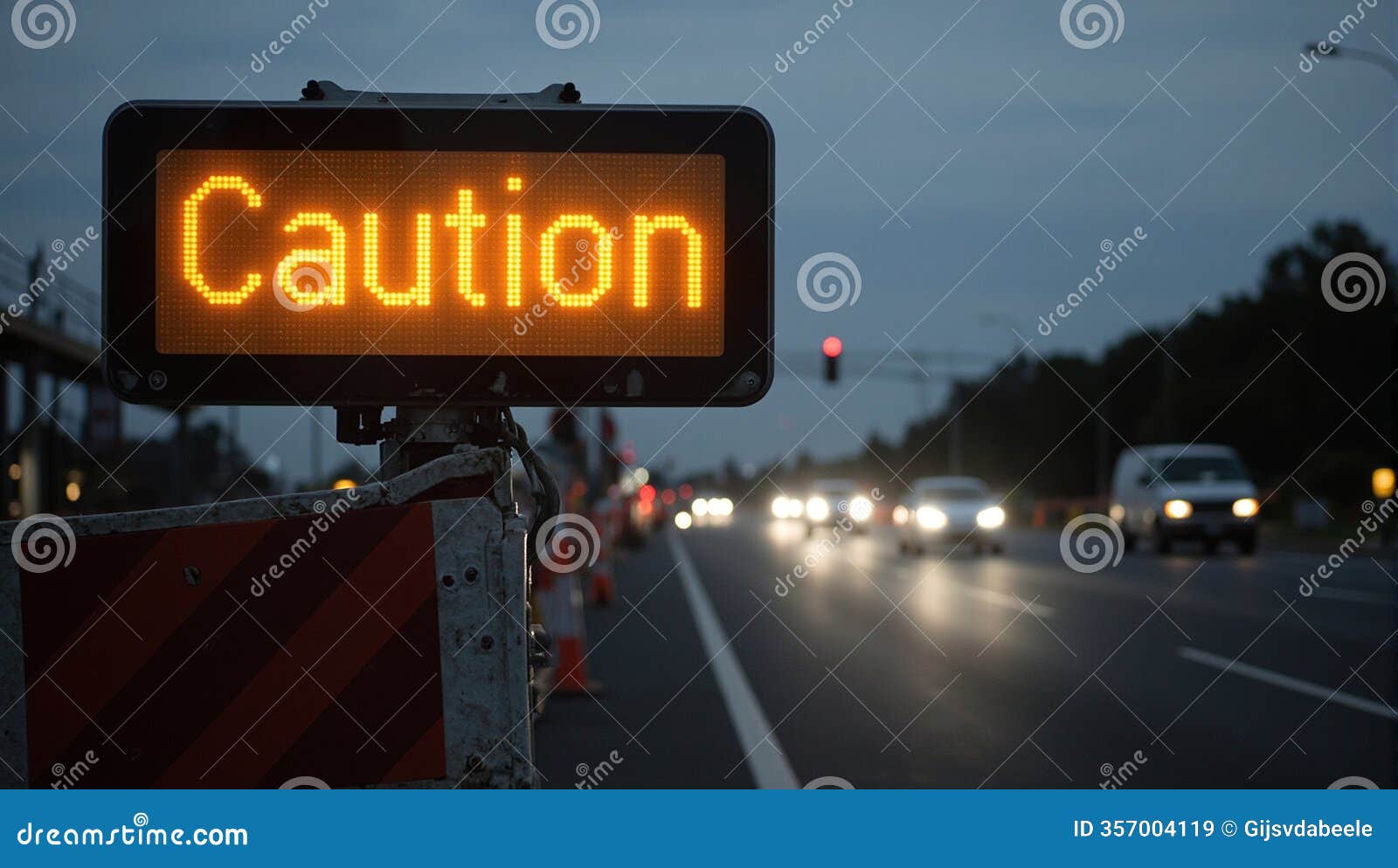 Roadwork Sign On Yellow Background Vector Illustration | CartoonDealer ...