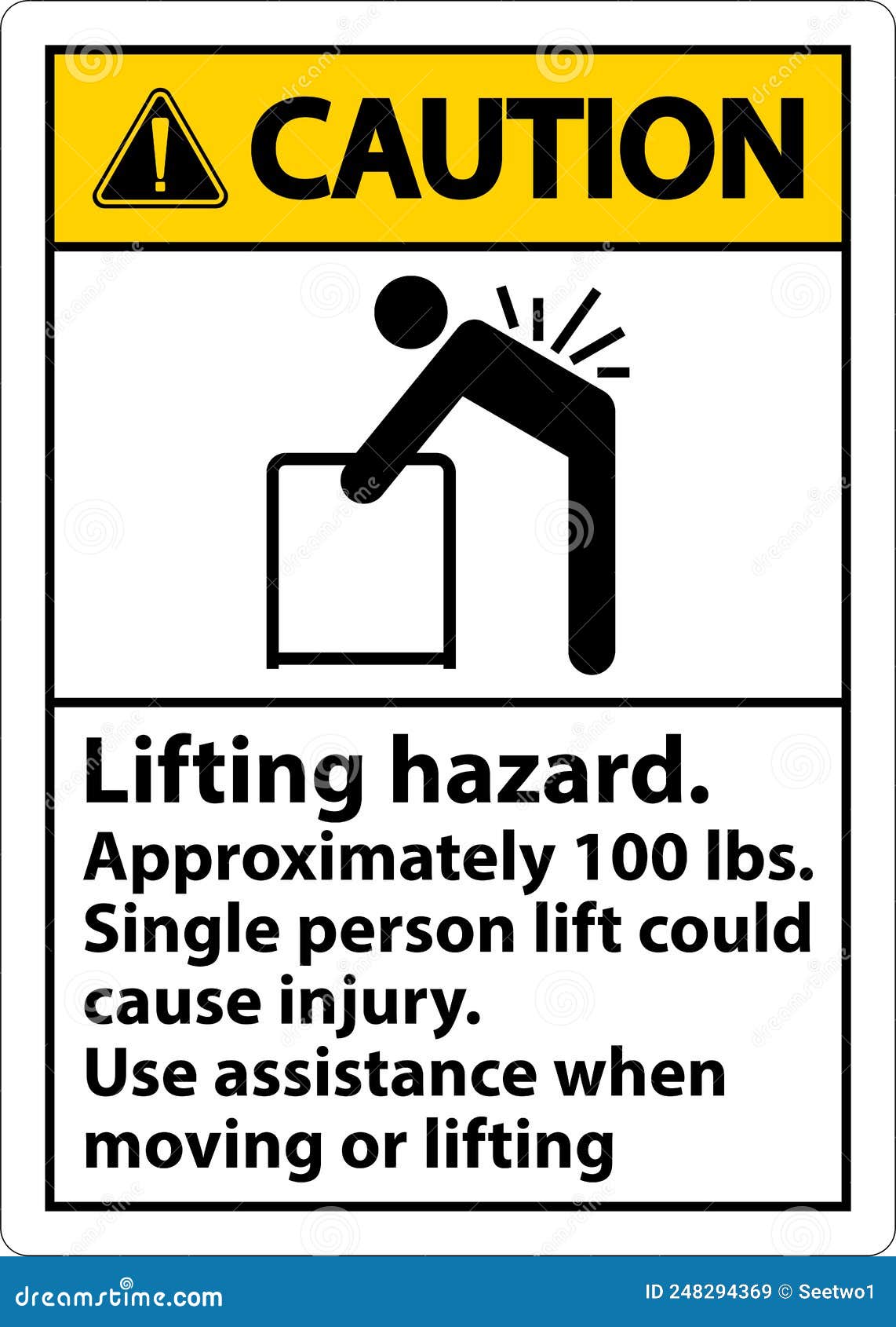 Caution Lifting Hazard Symbol Sign, Vector Illustration, Isolate On ...