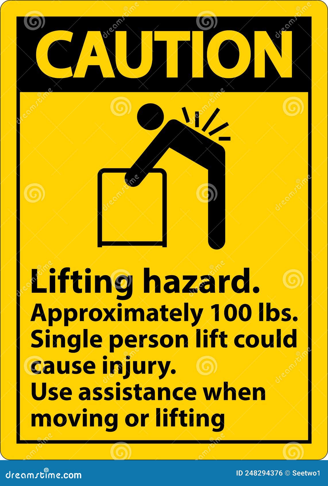 Caution Lifting Hazard Symbol Sign, Vector Illustration, Isolate On ...