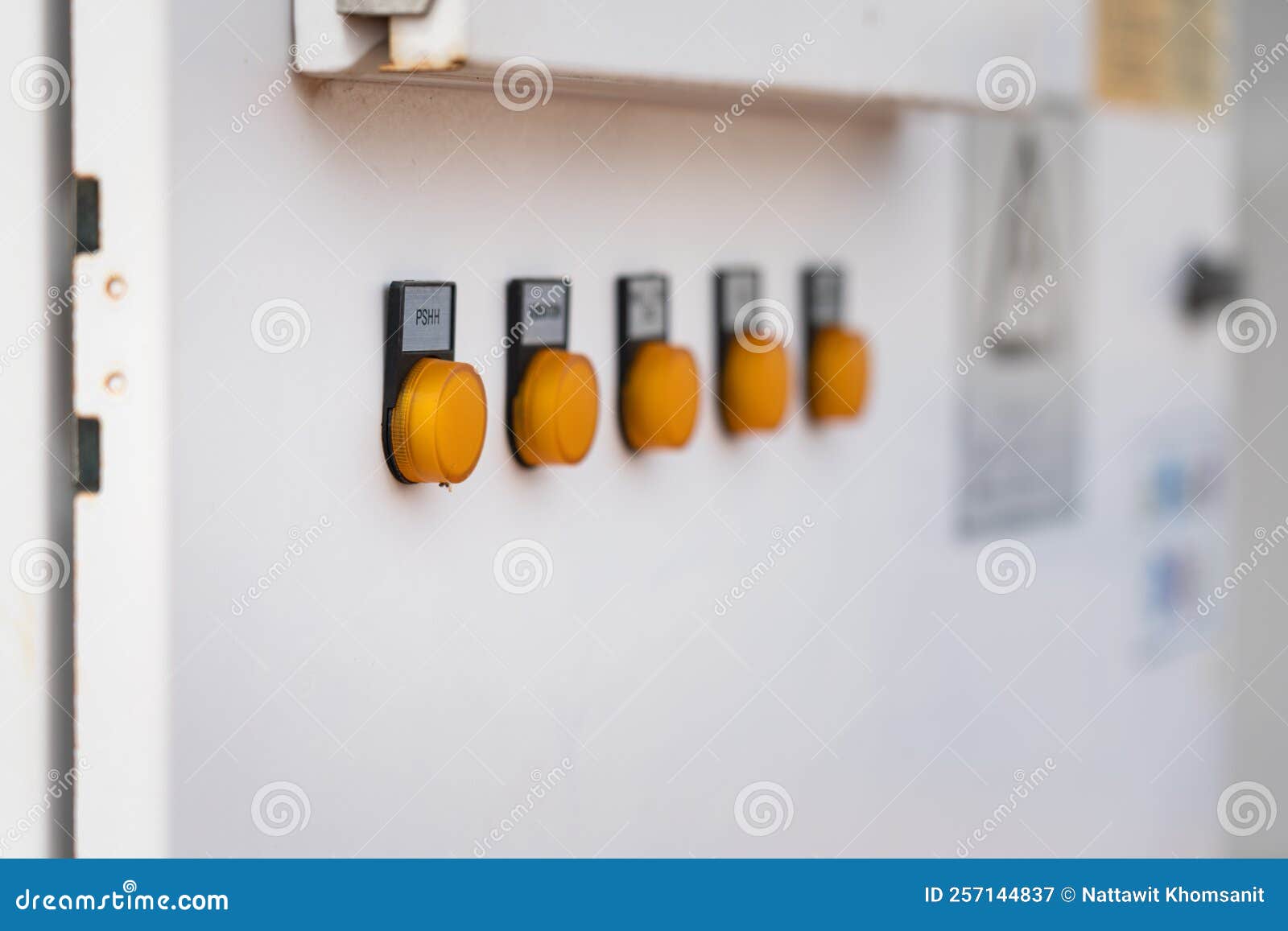 Caution Lighting on Junction Box. Stock Image - Image of condition ...