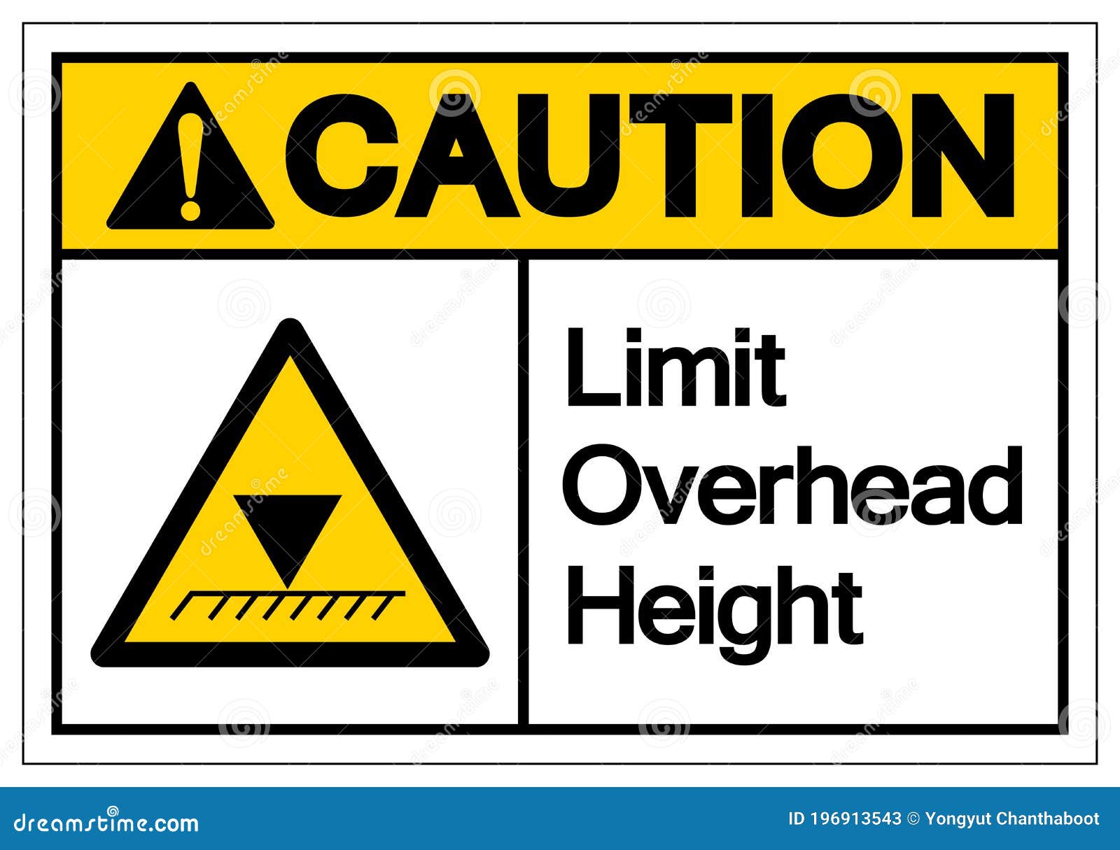 Caution Limit Overhead Height Symbol Sign Vector Illustration