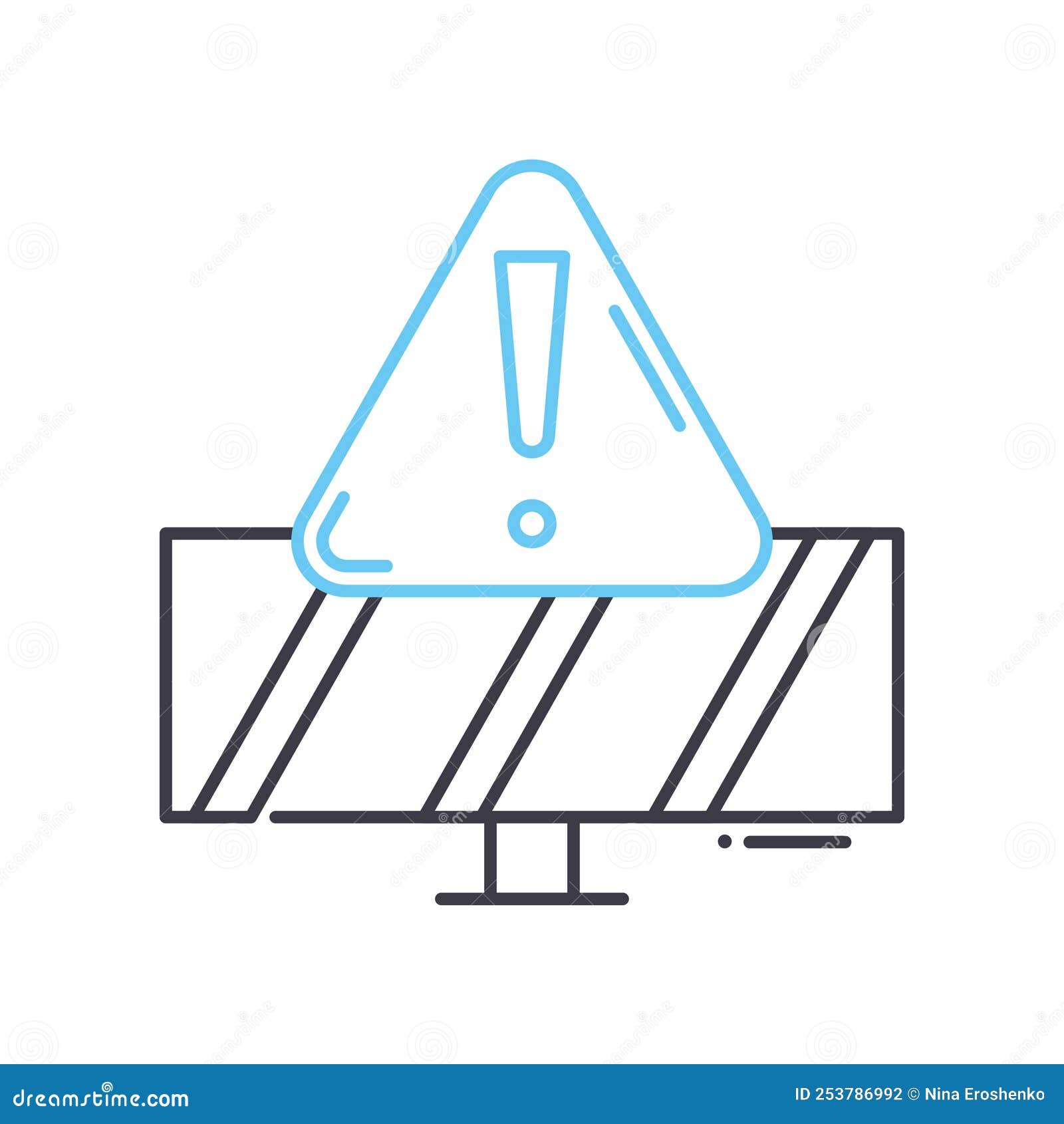 Caution Line Icon, Outline Symbol, Vector Illustration, Concept Sign ...