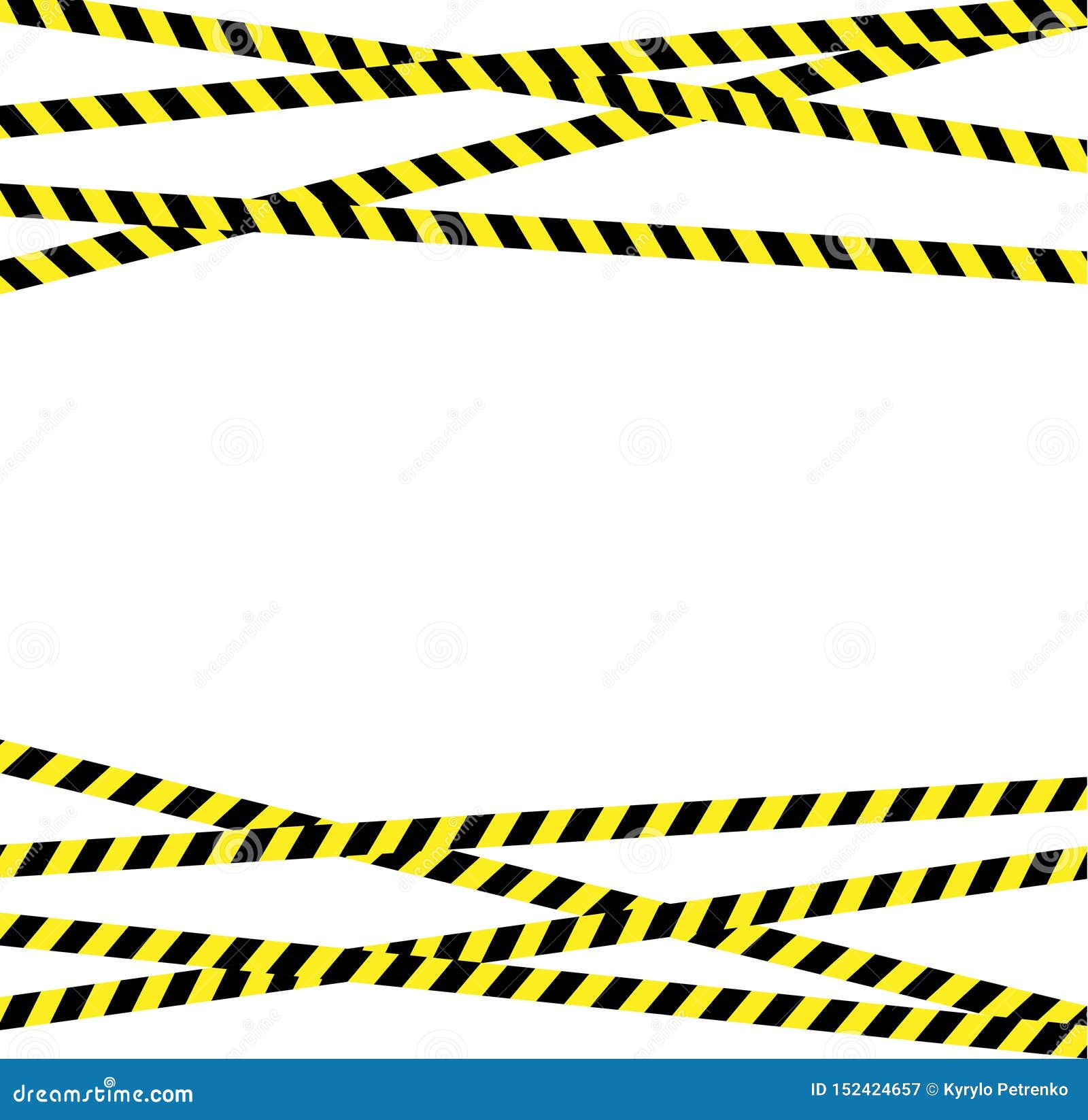 Caution Line with Yellow and Black Stripes Stock Vector - Illustration ...
