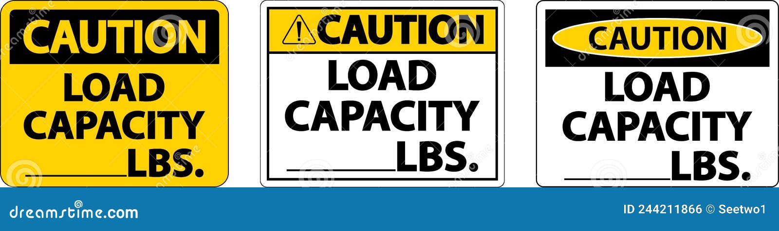 Caution Load Capacity Label Sign on White Background Stock Vector ...