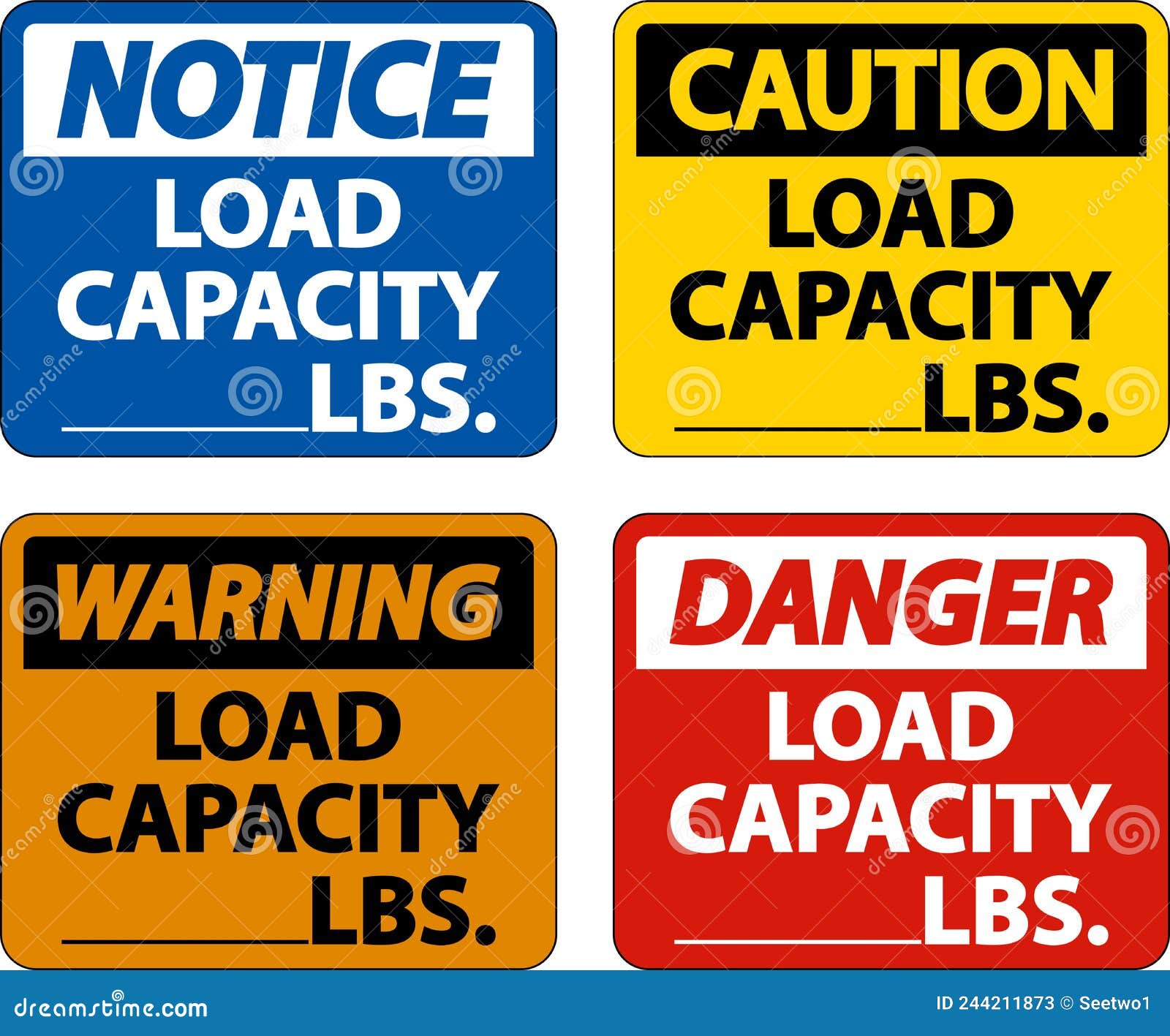 Caution Load Capacity Label Sign on White Background Stock Vector ...
