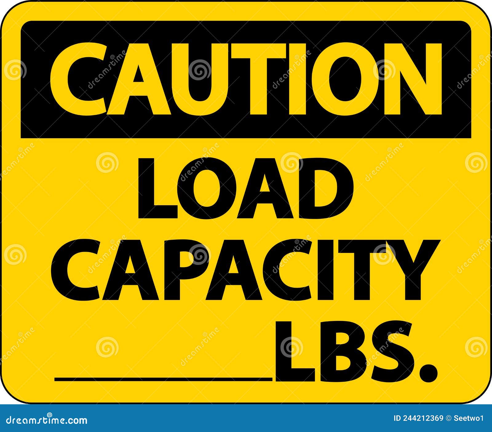 Caution Load Capacity Label Sign on White Background Stock Vector ...