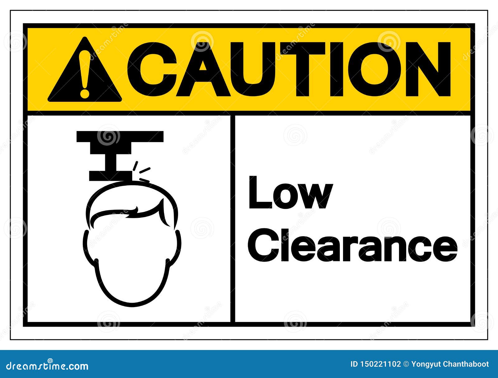 Caution Low Clearance Symbol Sign, Vector Illustration, Isolate on ...