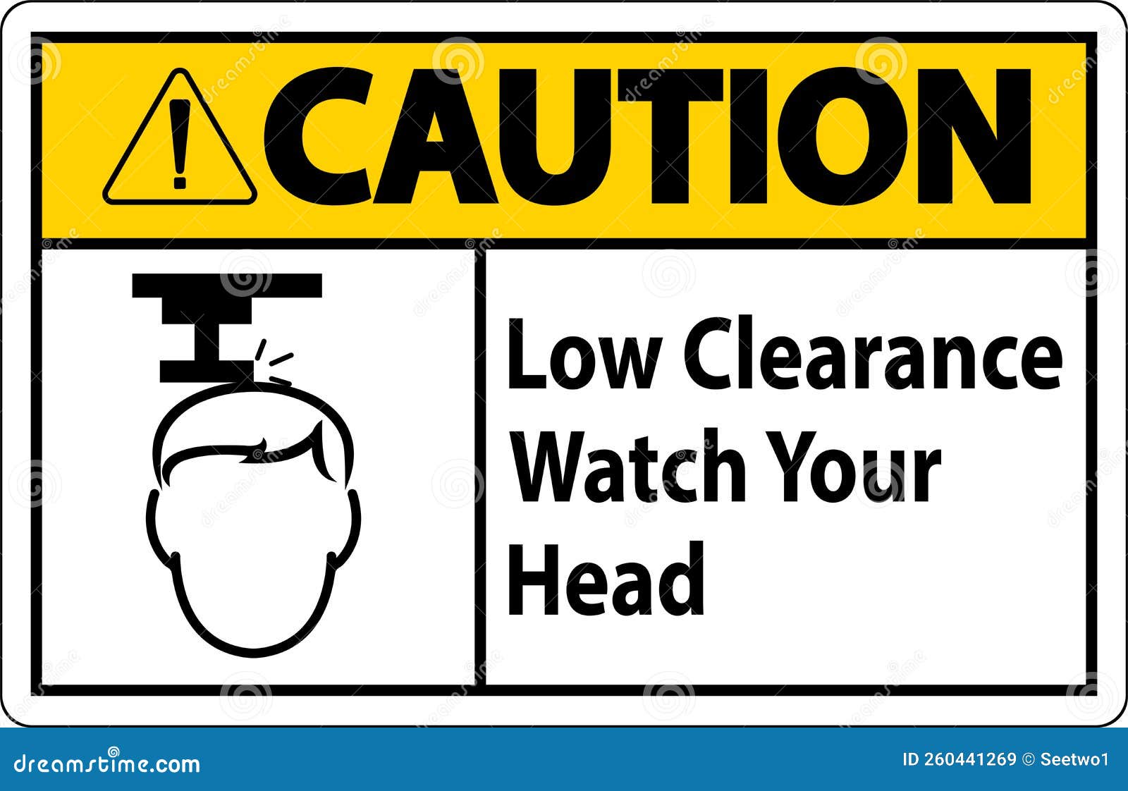 Caution Low Clearance Watch Your Head Sign Stock Vector - Illustration ...