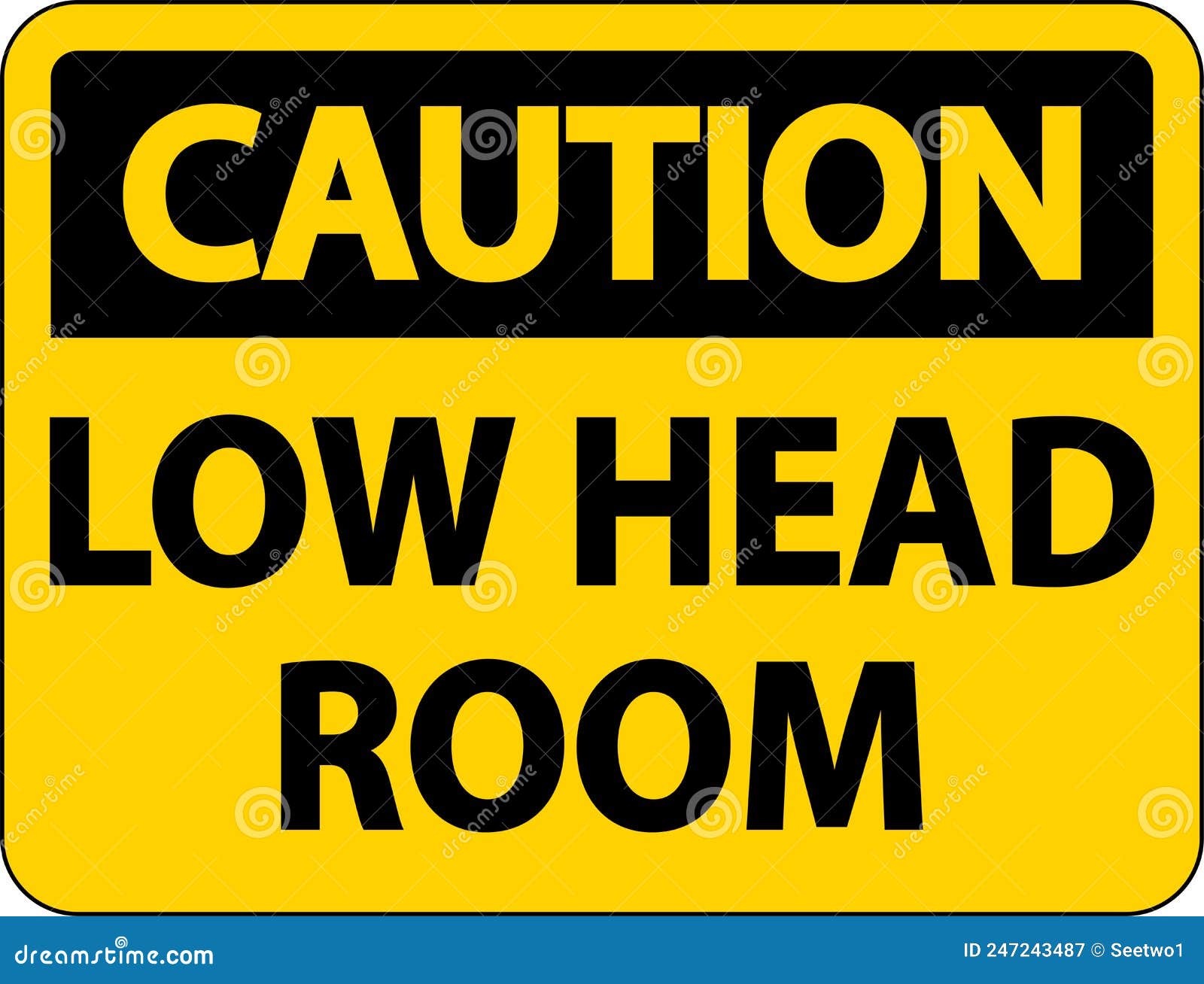 Caution Low Head Room Sign on White Background Stock Vector ...