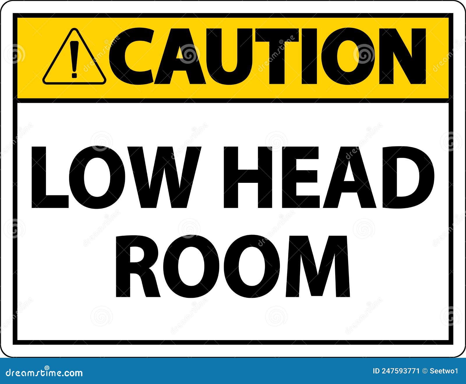 Caution Low Head Room Sign on White Background Stock Vector ... Caution Low Head Room Sign on White Background Stock Vector ...