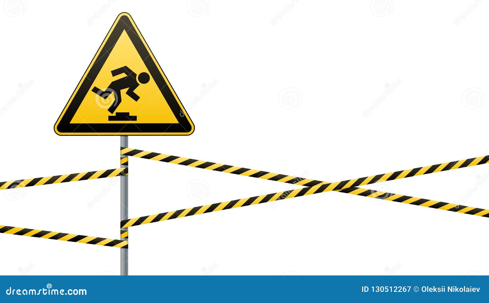 Caution, Low-noticeable Obstacle. Warning Sign Safety. Attention is ...
