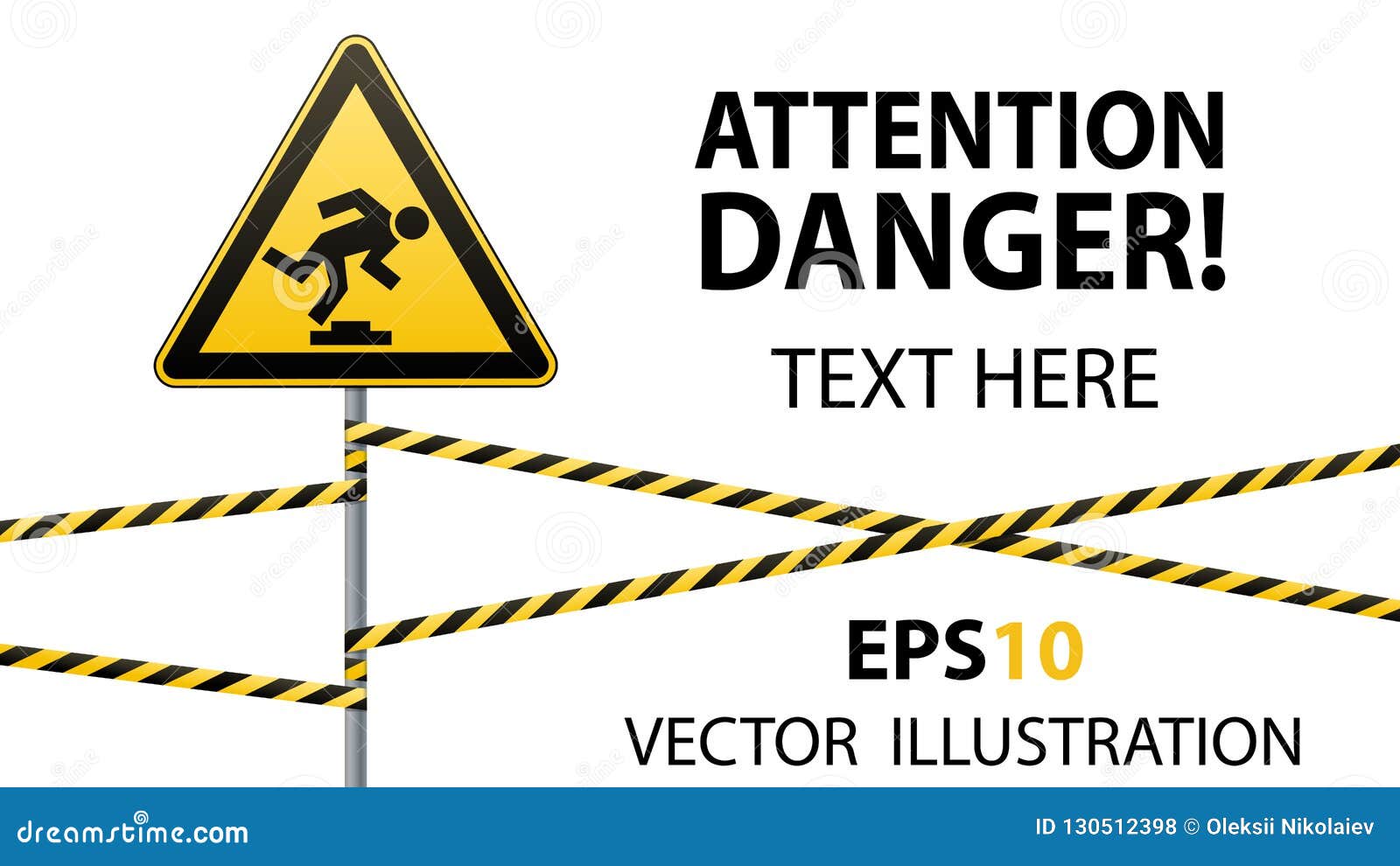 Caution, Low-noticeable Obstacle. Warning Sign Safety. Attention is ...