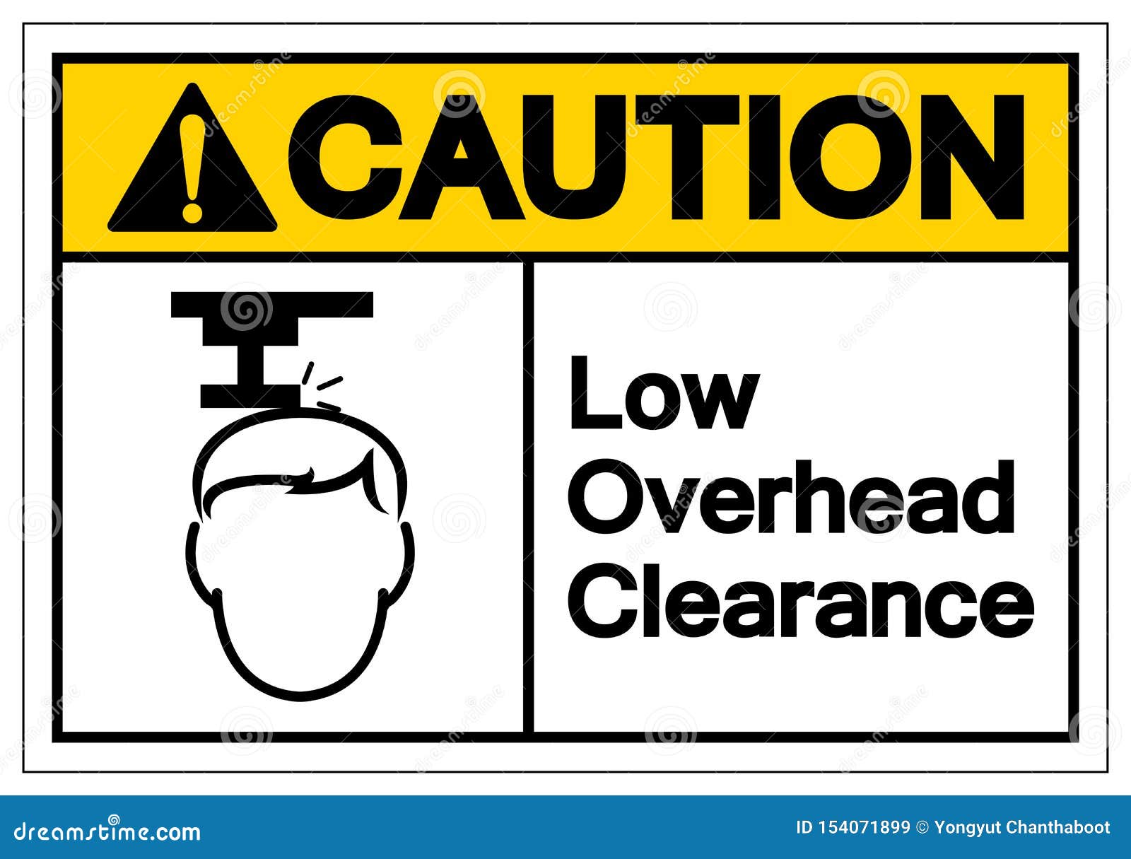 Caution Low Overhead Clearance Symbol Sign, Vector Illustration ...