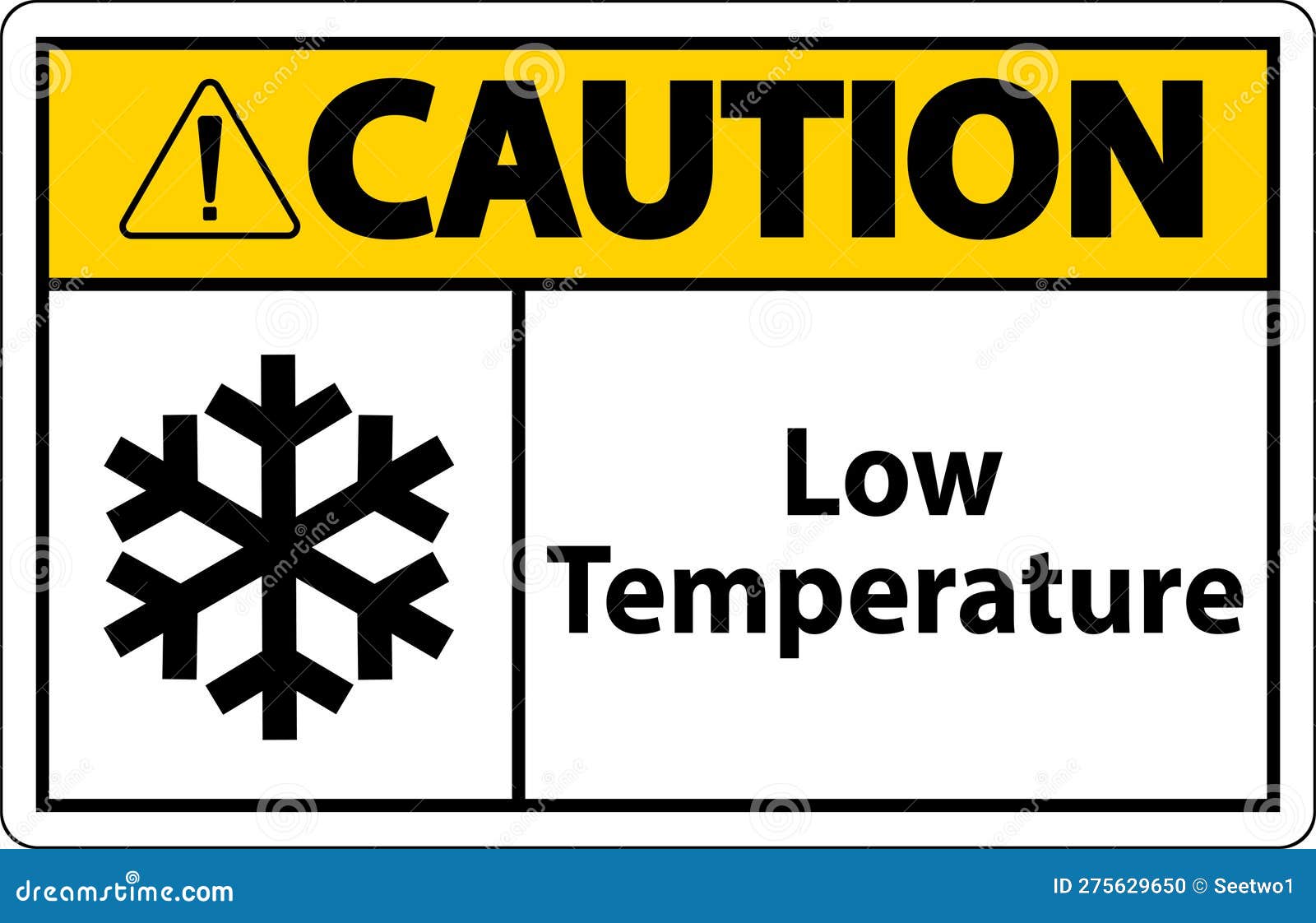 Caution Low Temperature Symbol and Text Safety Sign Stock Vector ...