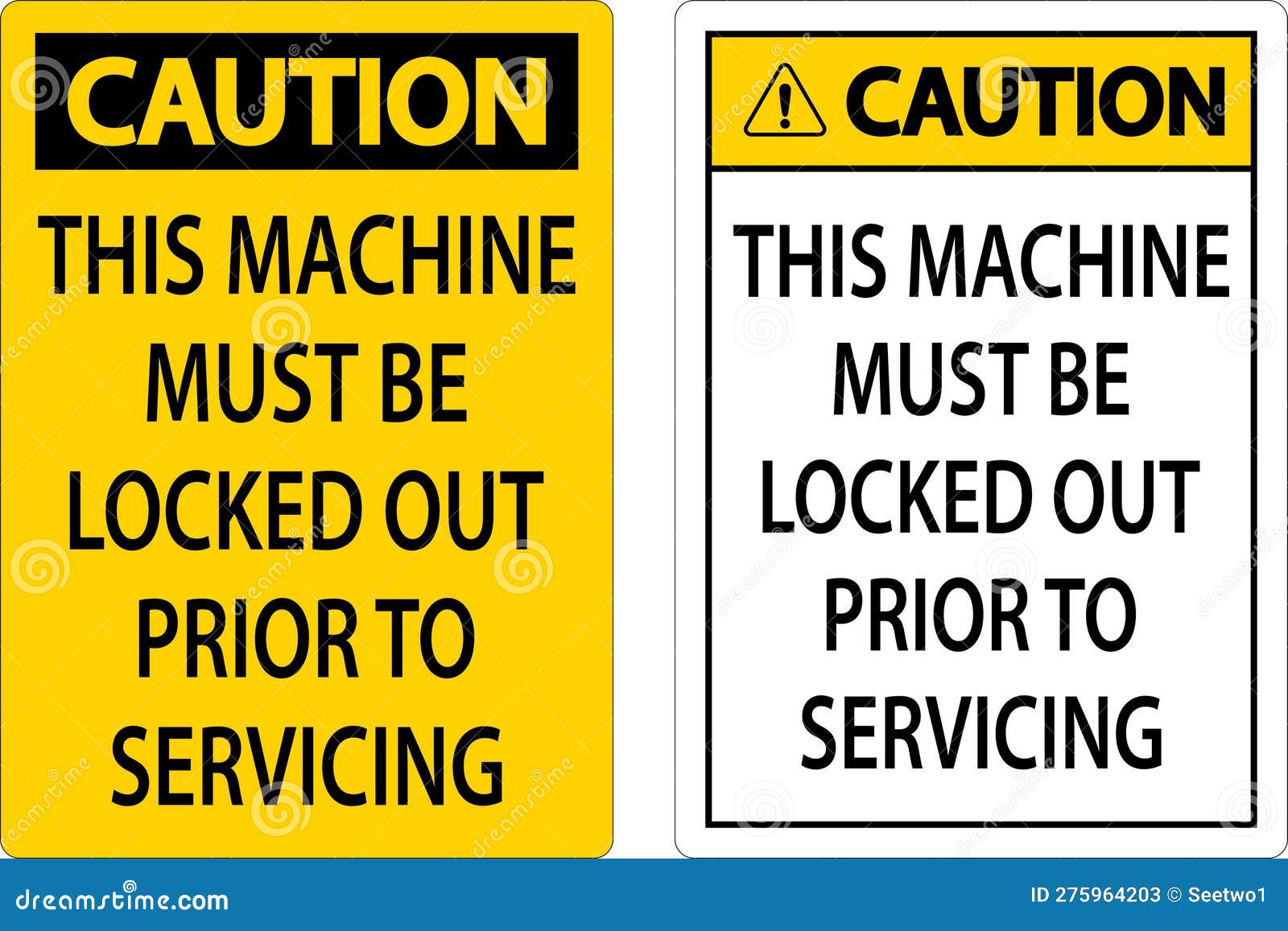 Caution this Machine Must Be Locked Out Prior To Servicing Sign Stock ...