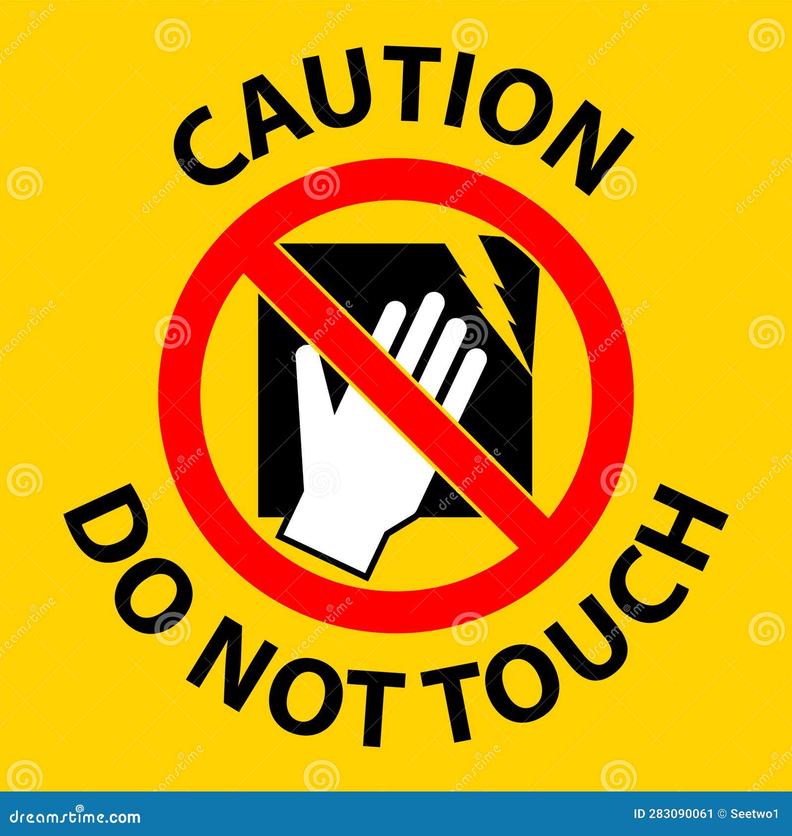 Caution Machine Sign Fragile Equipment, Do Not Touch Stock Vector ...