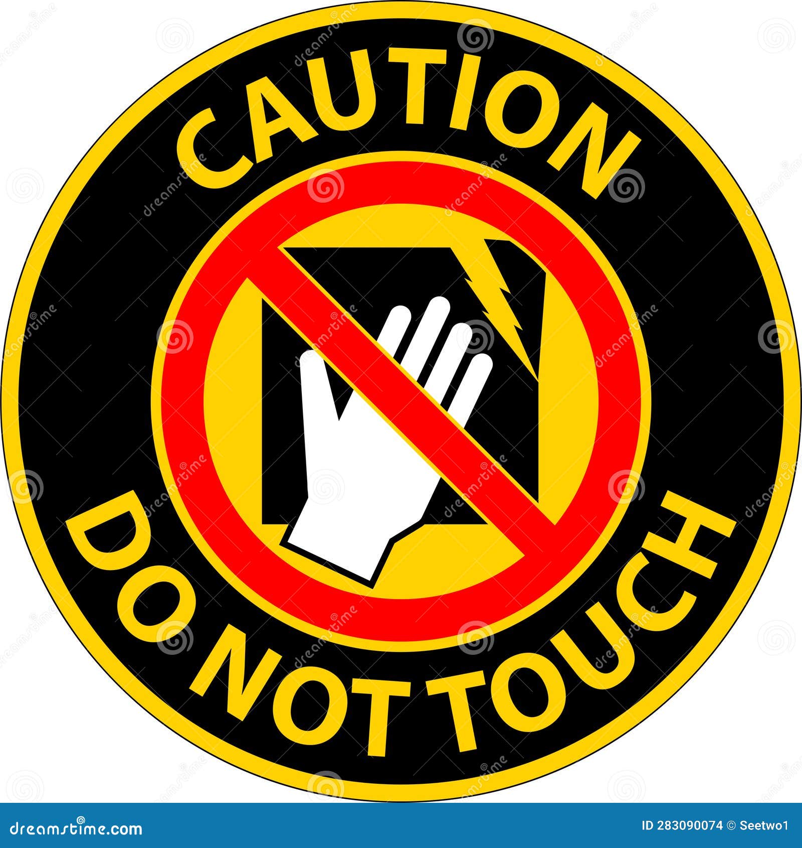 Caution Machine Sign Fragile Equipment, Do Not Touch Stock Vector ...