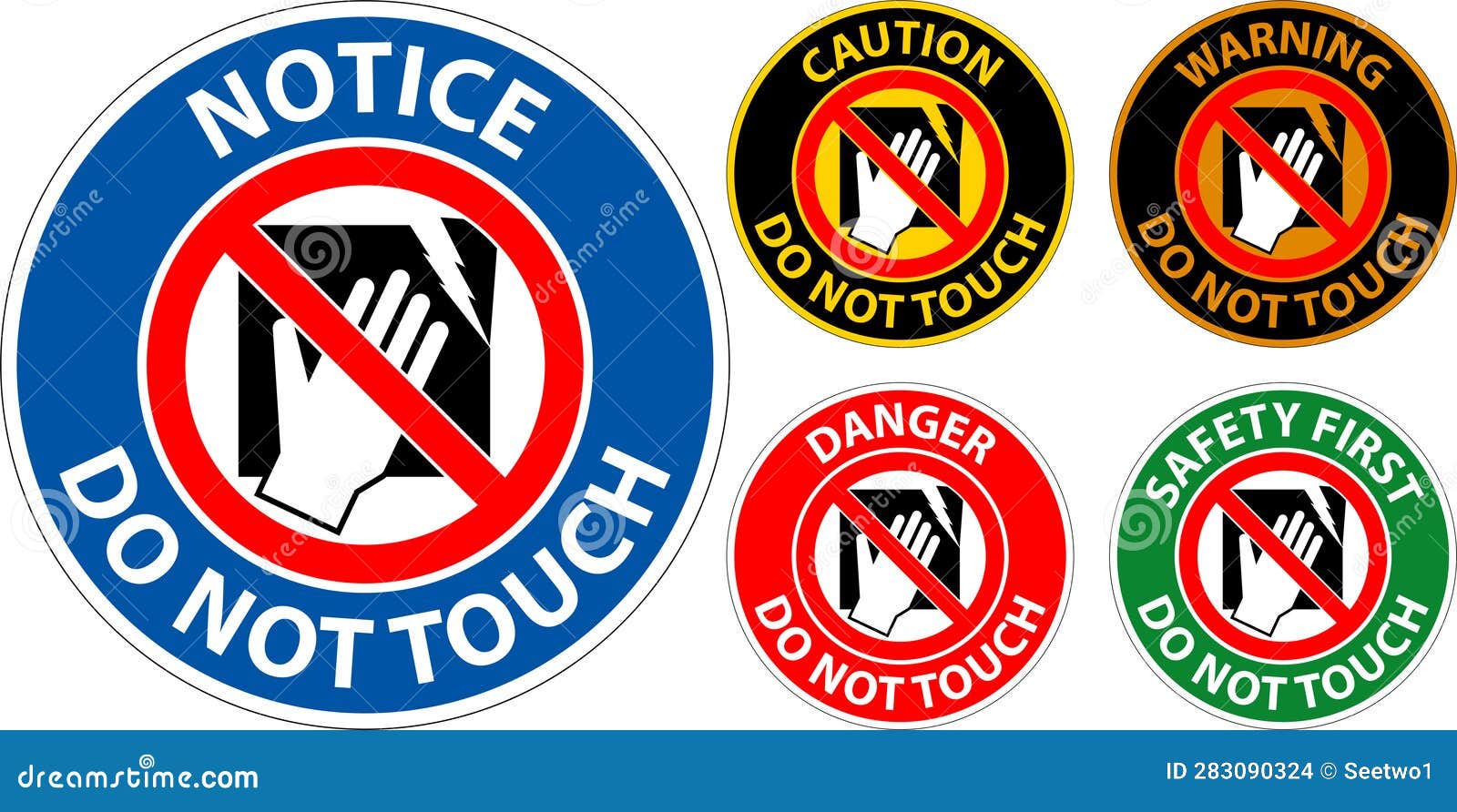 Caution Machine Sign Fragile Equipment, Do Not Touch Stock Vector ...