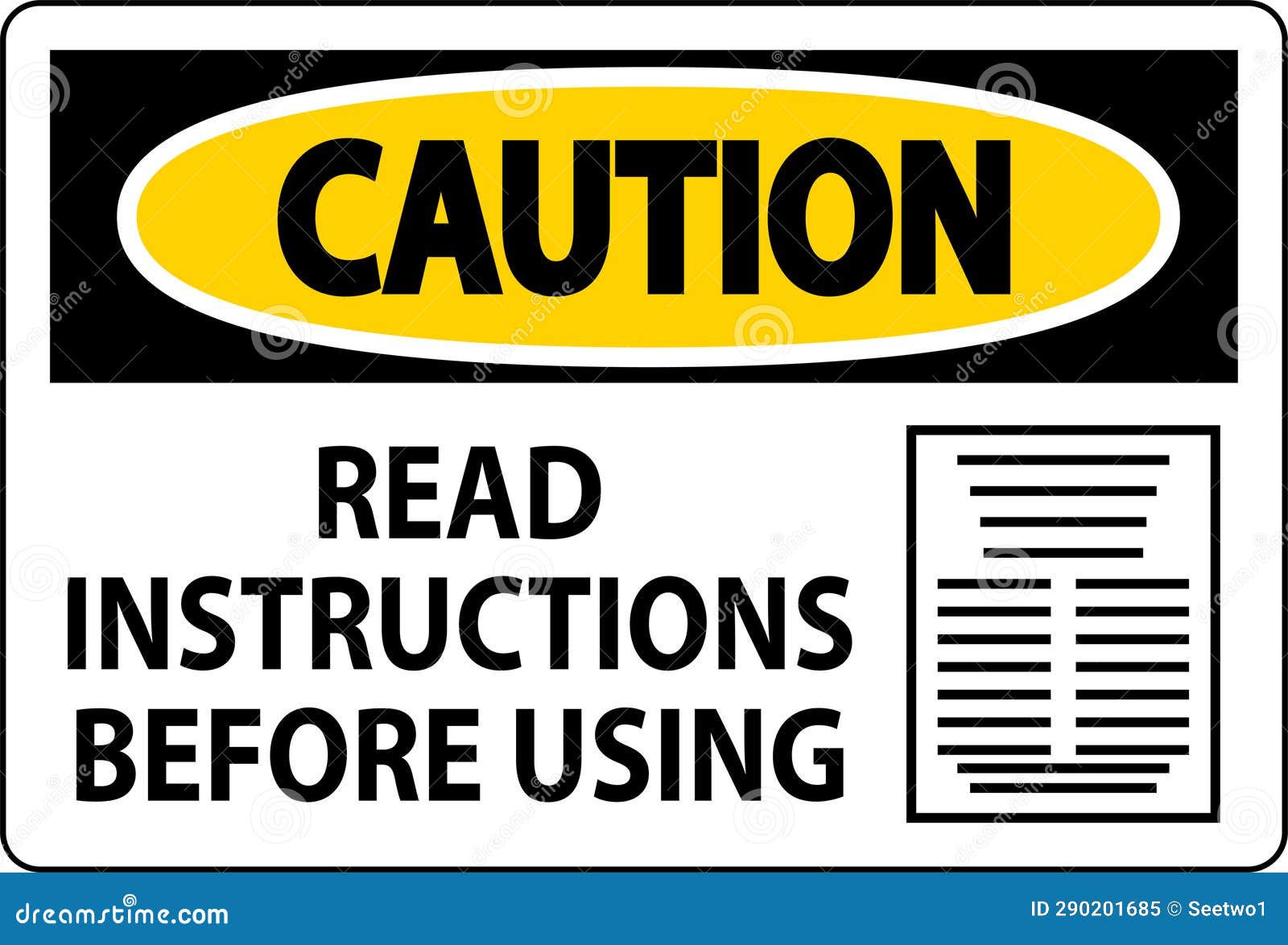 Caution Machine Sign Read Instructions before Using Stock Vector ...