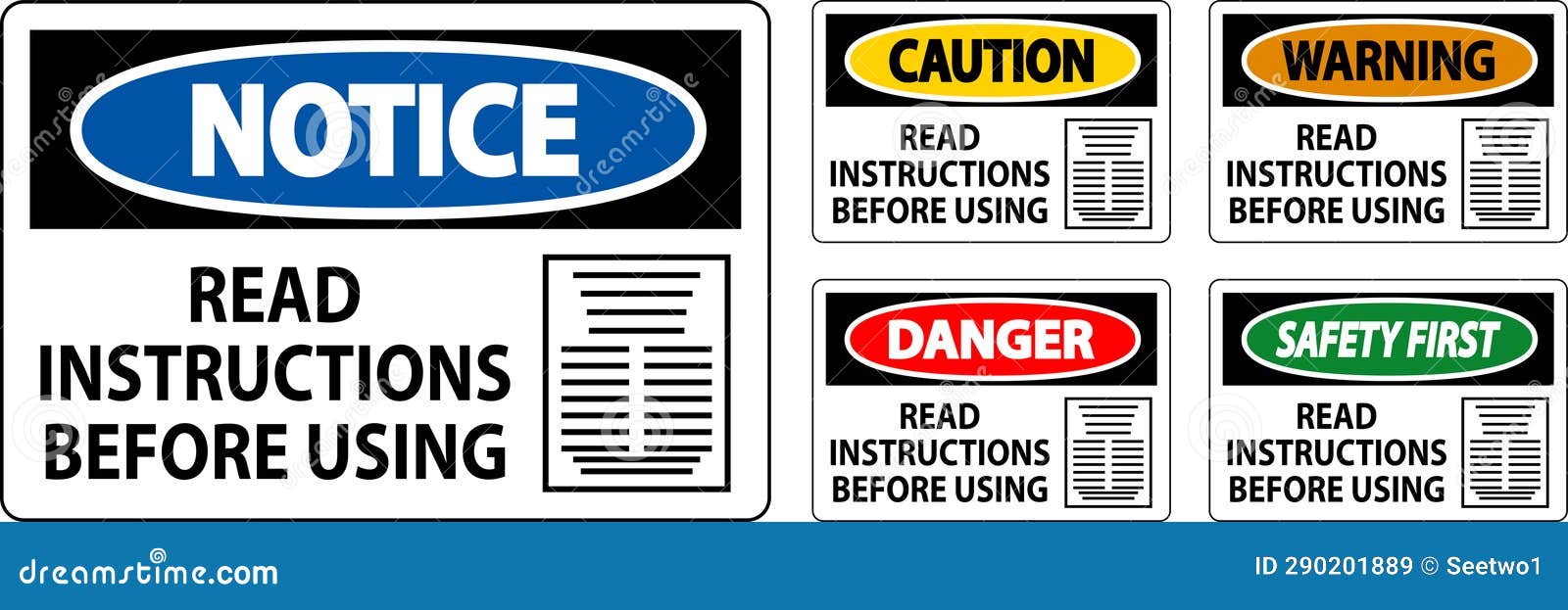 Caution Machine Sign Read Instructions before Using Stock Vector ...