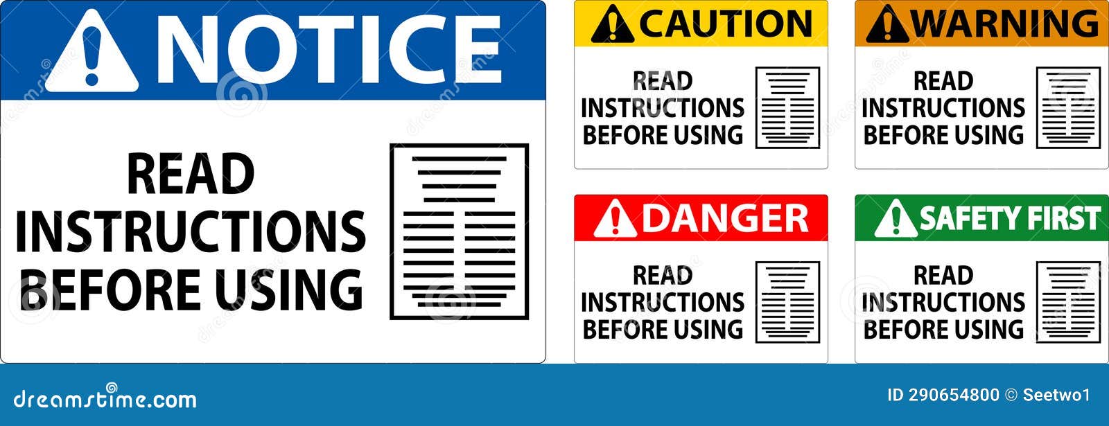 Caution Machine Sign Read Instructions before Using Stock Vector ...