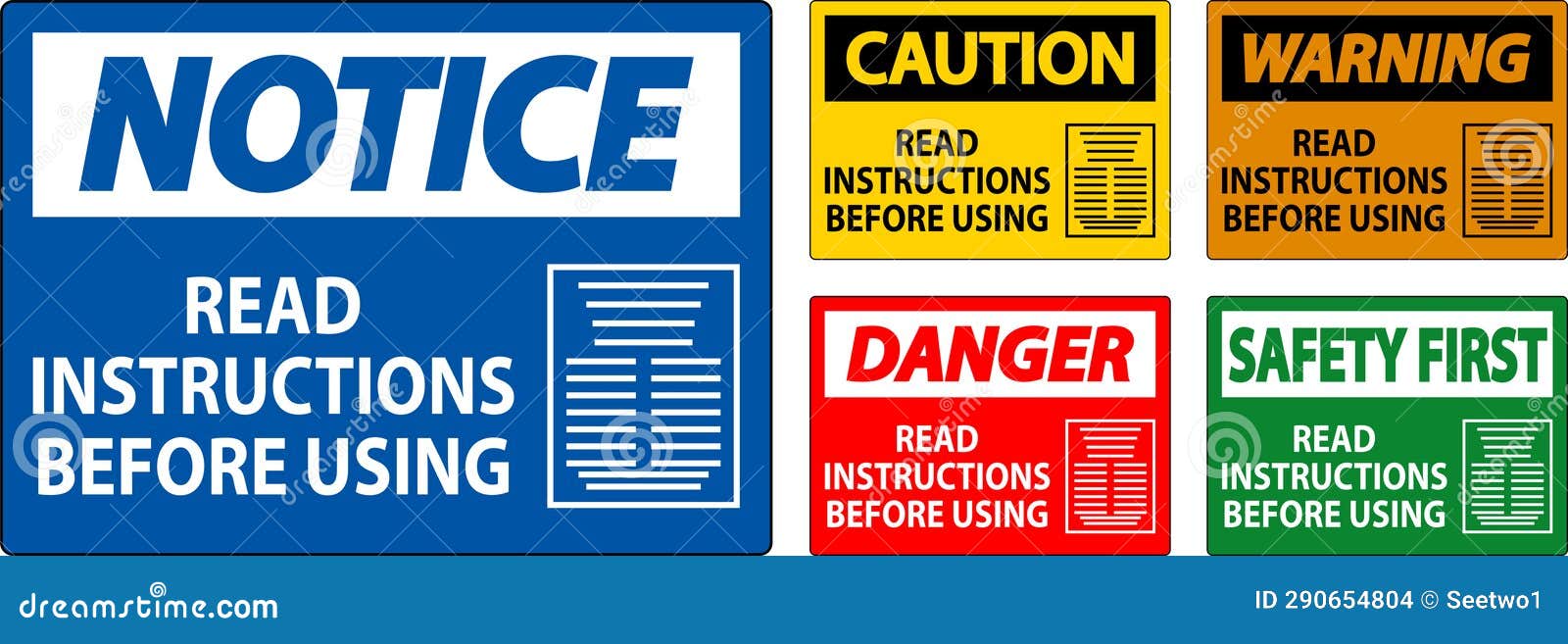 Caution Machine Sign Read Instructions before Using Stock Vector ...