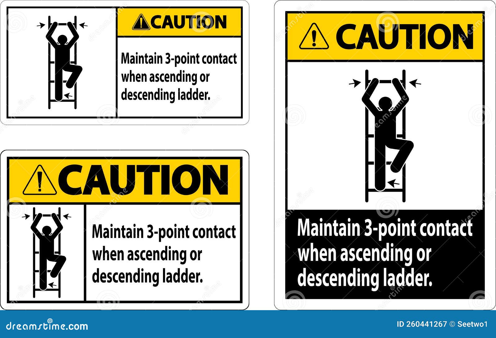 Caution Maintain 3 Point Contact when Ascending or Descending Ladder ...