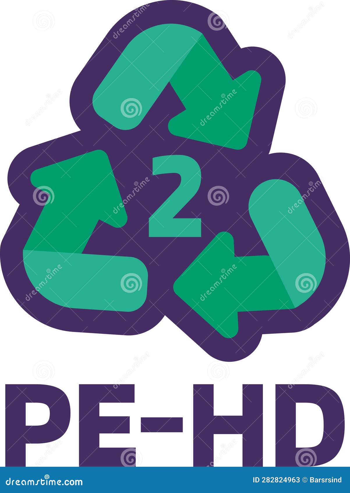Caution Marking Recycling PE-HD Industrial Code 2 Stock Vector ...