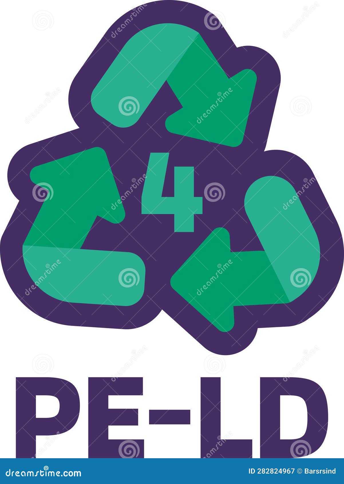 Caution Marking Recycling PE-LD Industrial Code 4 Stock Vector ...