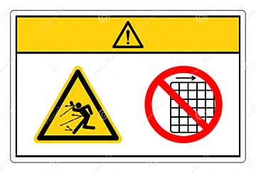 Caution of Material Spattering Do Not Remove Guard Symbol Sign, Vector ...