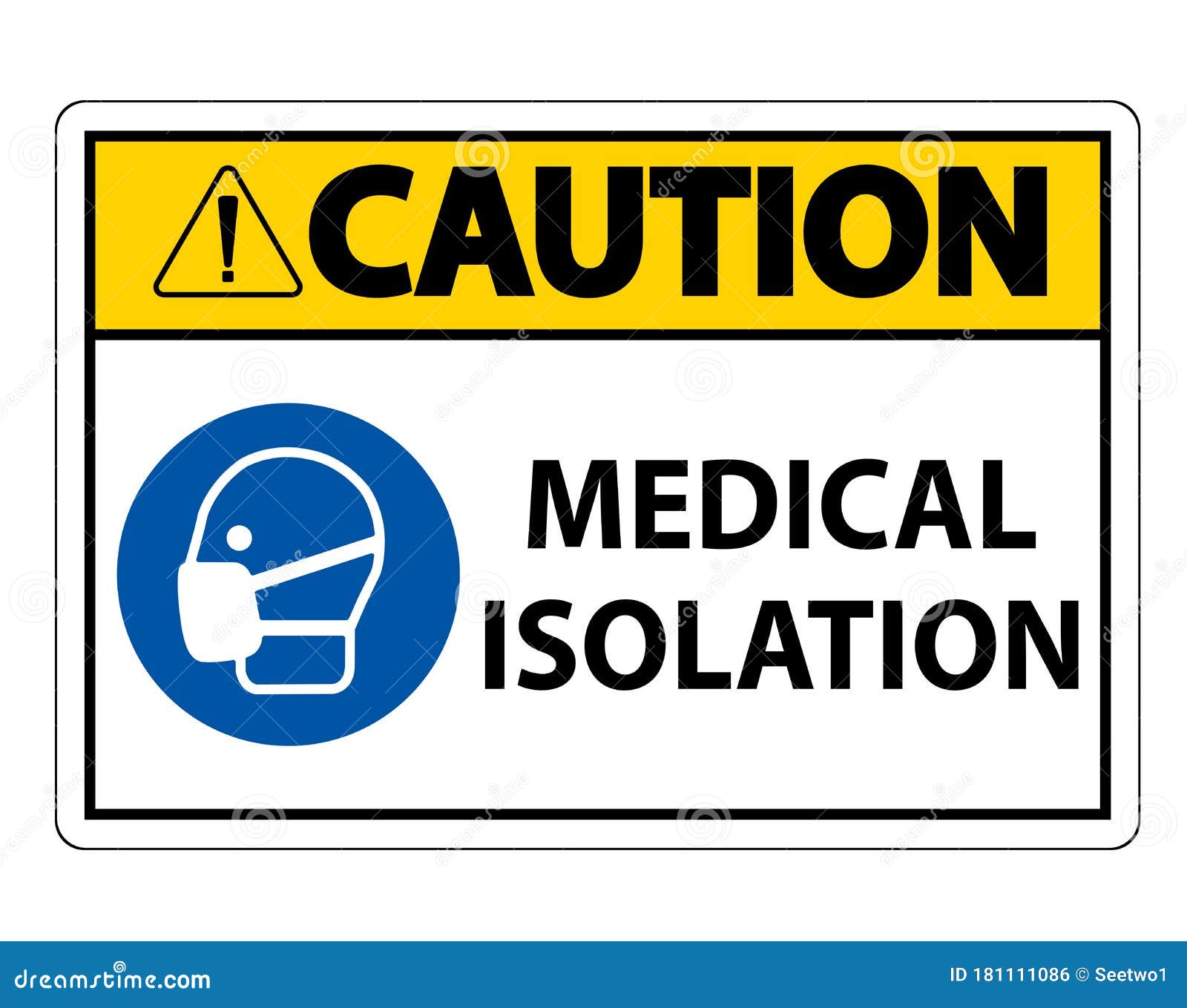 Caution Medical Isolation Sign Isolate on White Background,Vector ...