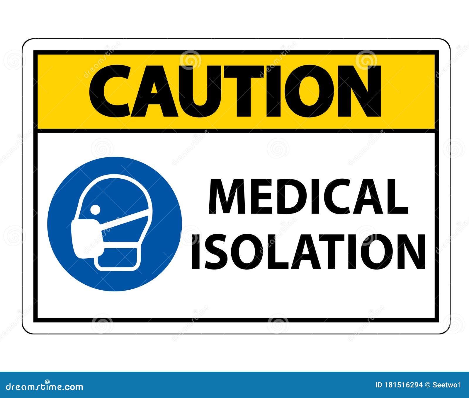 Caution Medical Isolation Sign Isolate on White Background,Vector ...