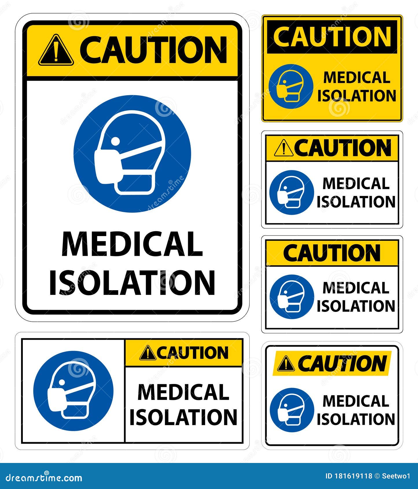 Caution Medical Isolation Sign Isolate on White Background,Vector ...