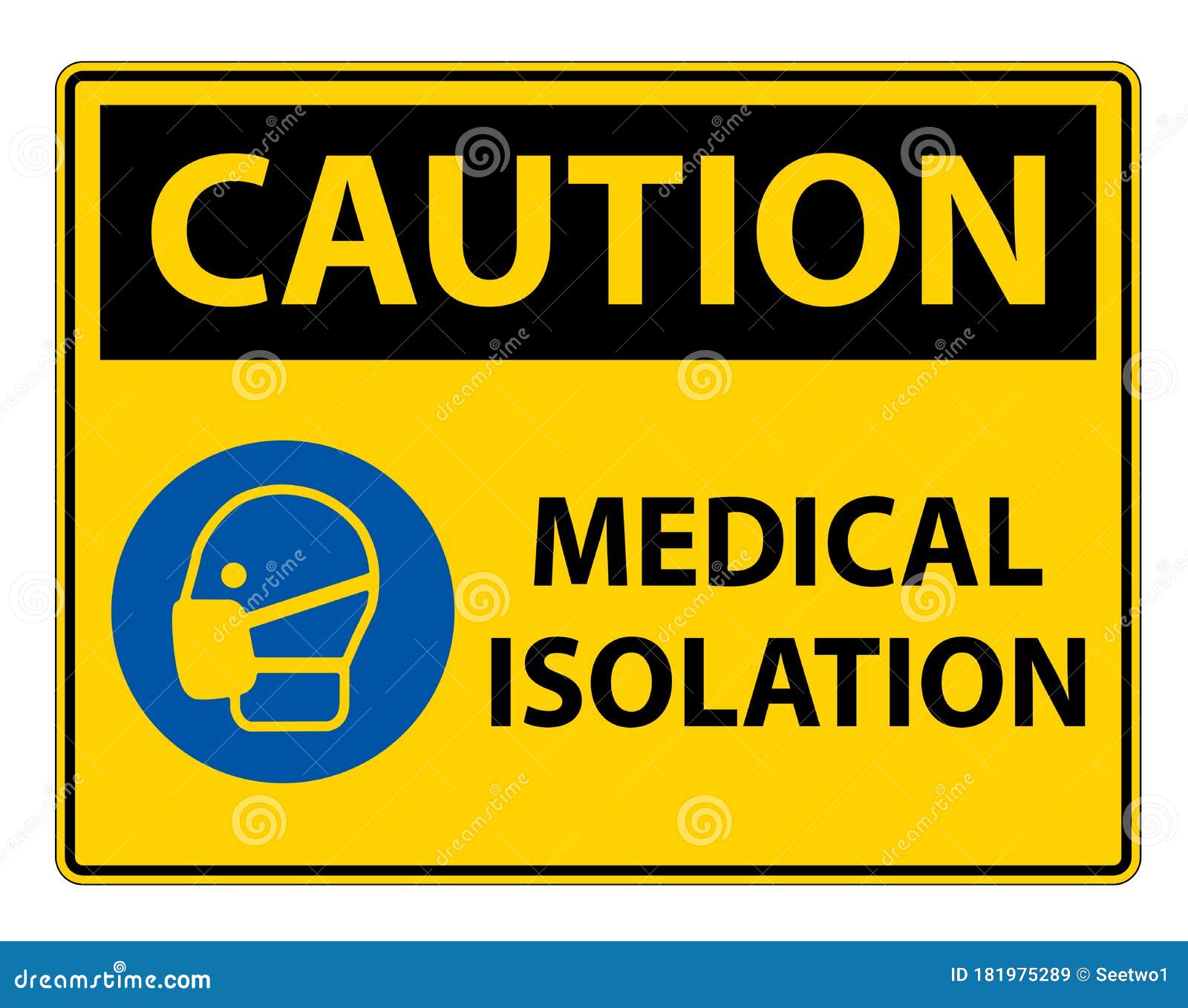 Caution Medical Isolation Sign Isolate on White Background,Vector ...