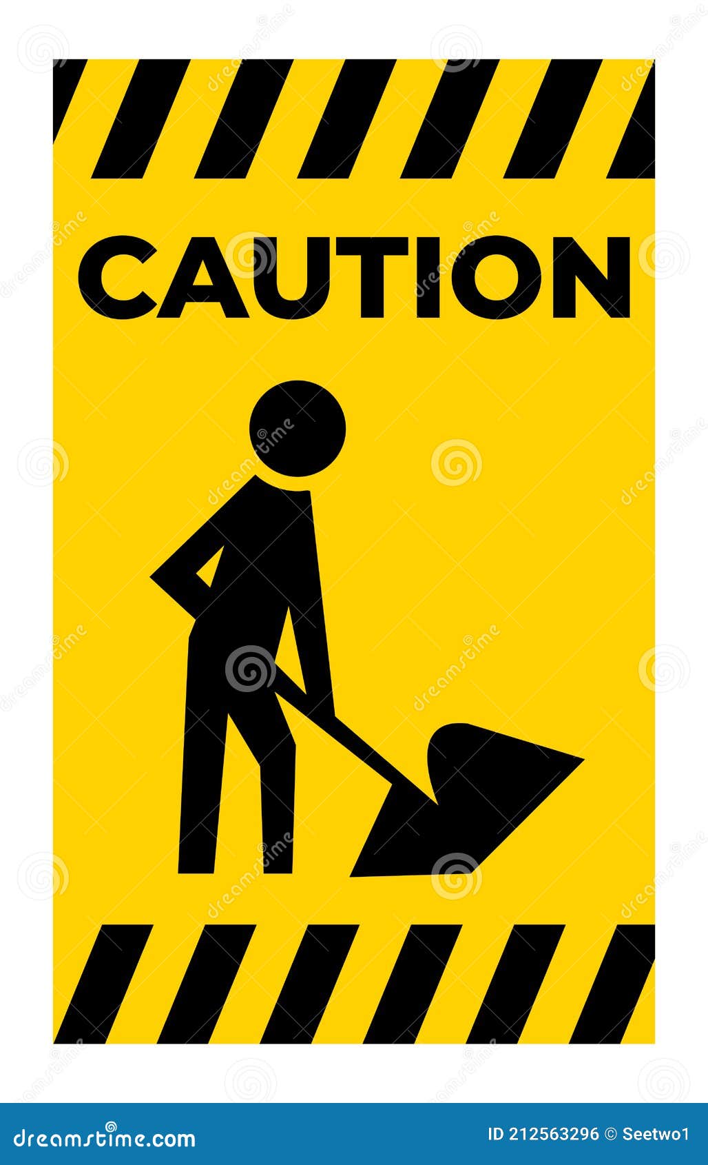 Caution Men at Work Symbol Sign Isolate on White Background,Vector ...