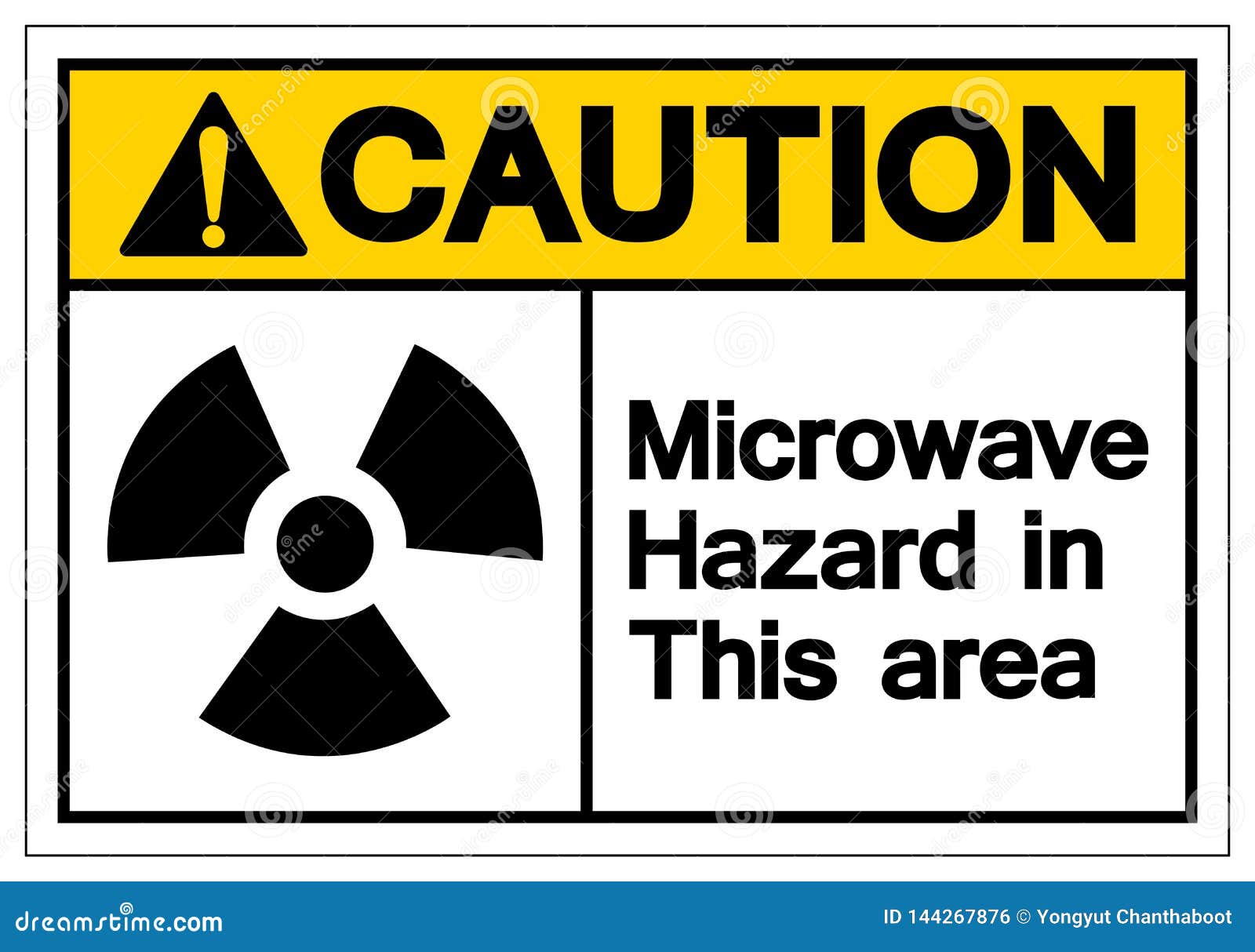 Caution Microwave Hazard in this Area Symbol Sign, Vector Illustration ...