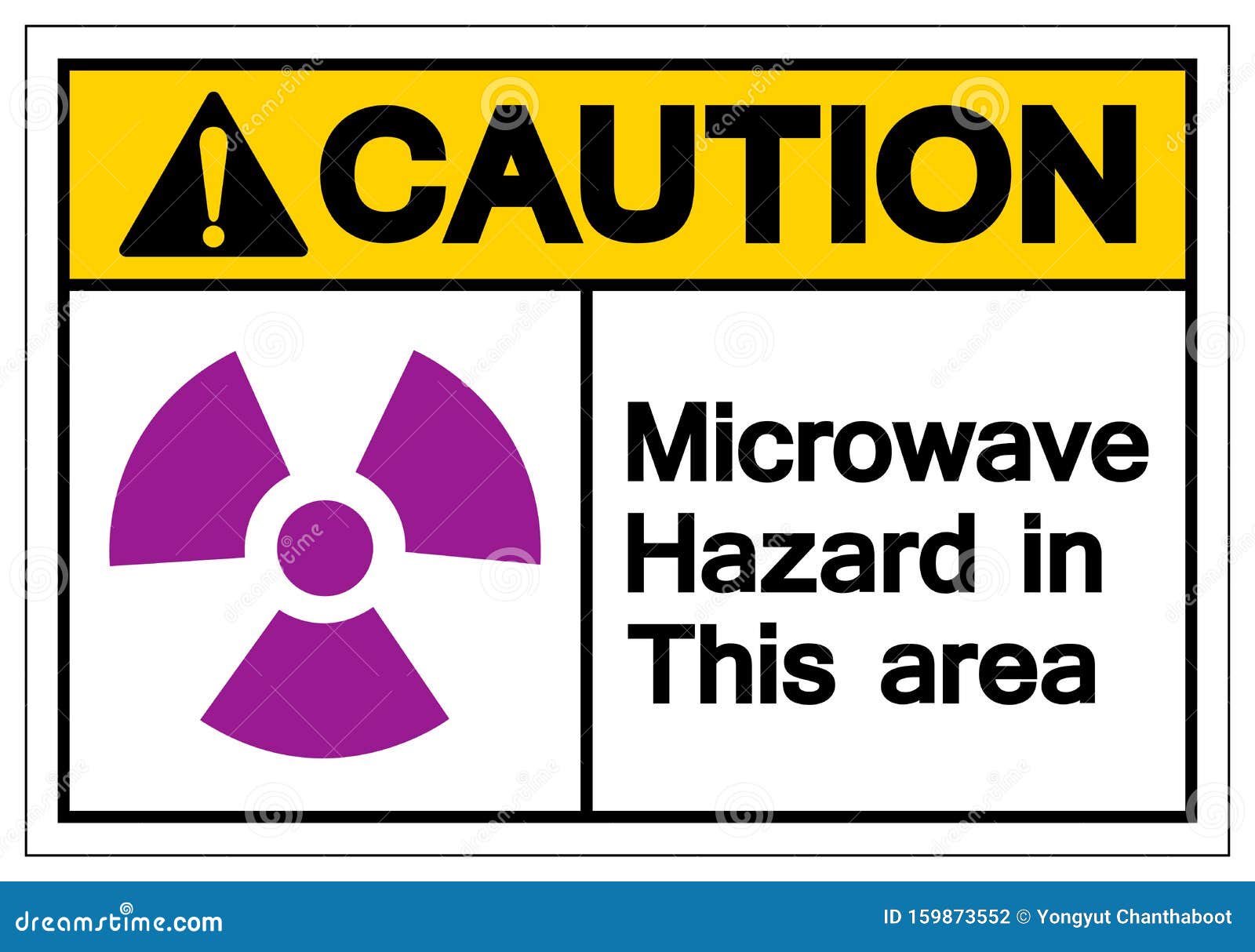 Caution Microwave Hazard in this Area Symbol Sign ,Vector Illustration ...