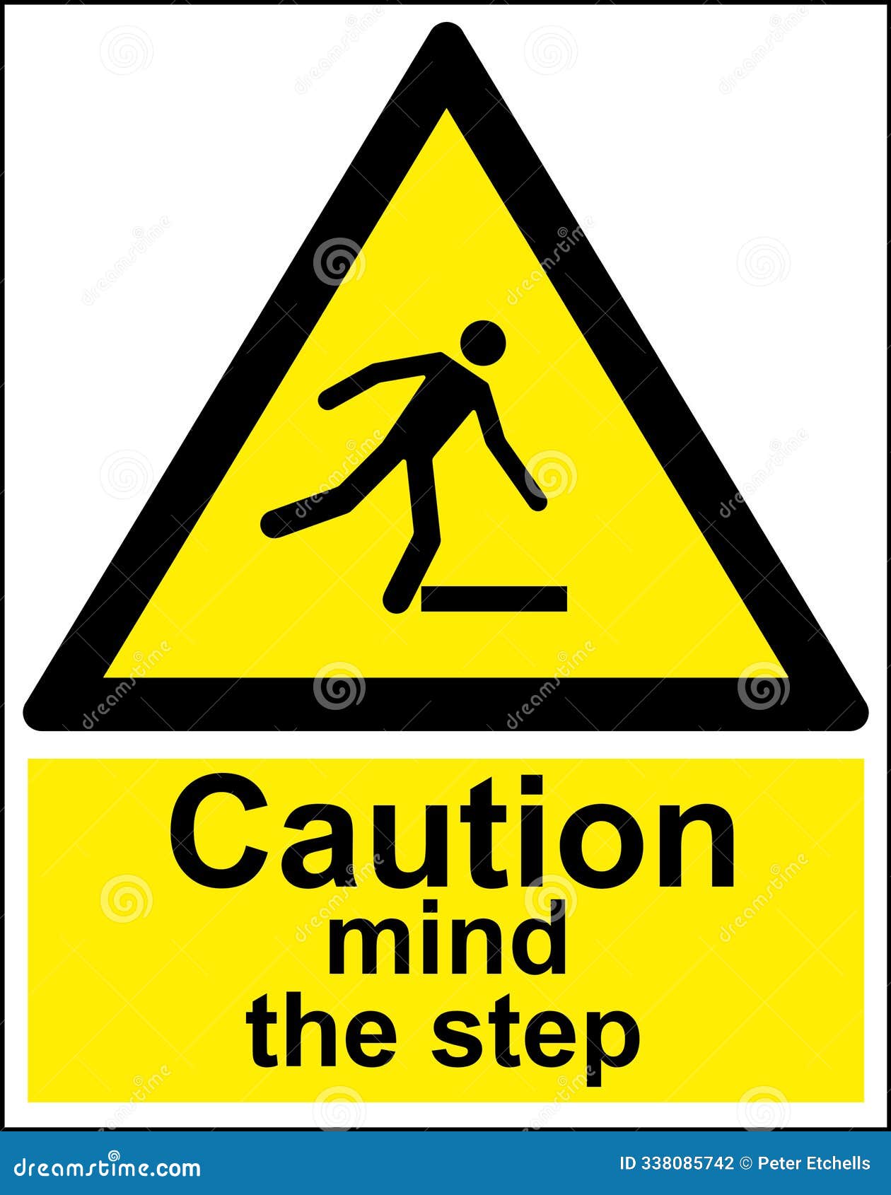 Caution mind the step stock illustration. Illustration of slip - 338085742