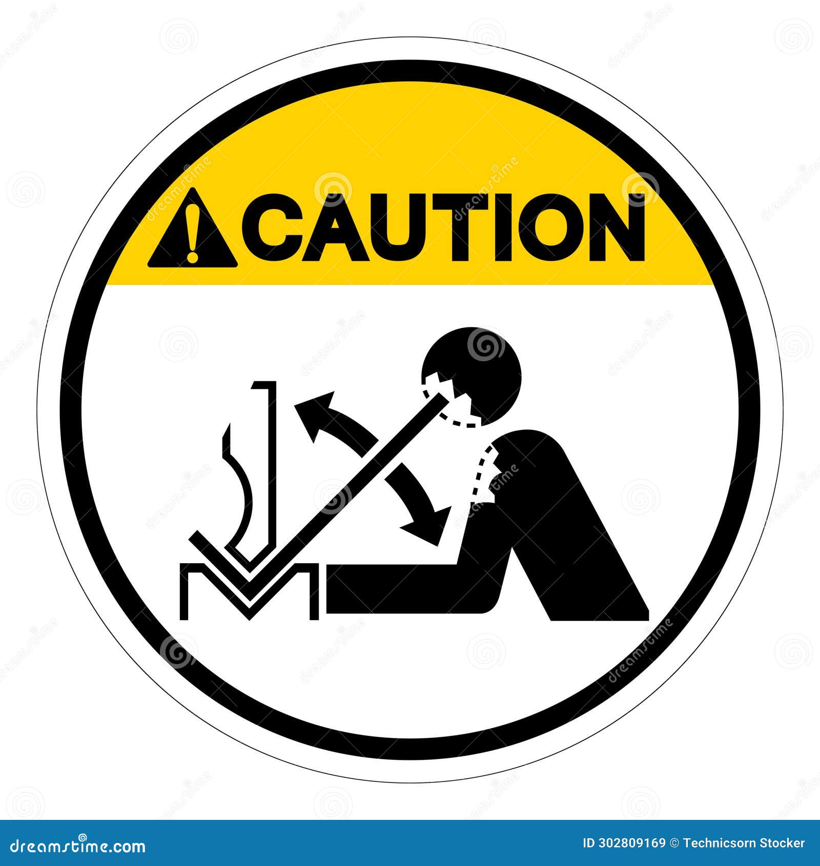 Caution Movement of Workpiece in Press Symbol Sign, Vector Illustration ...