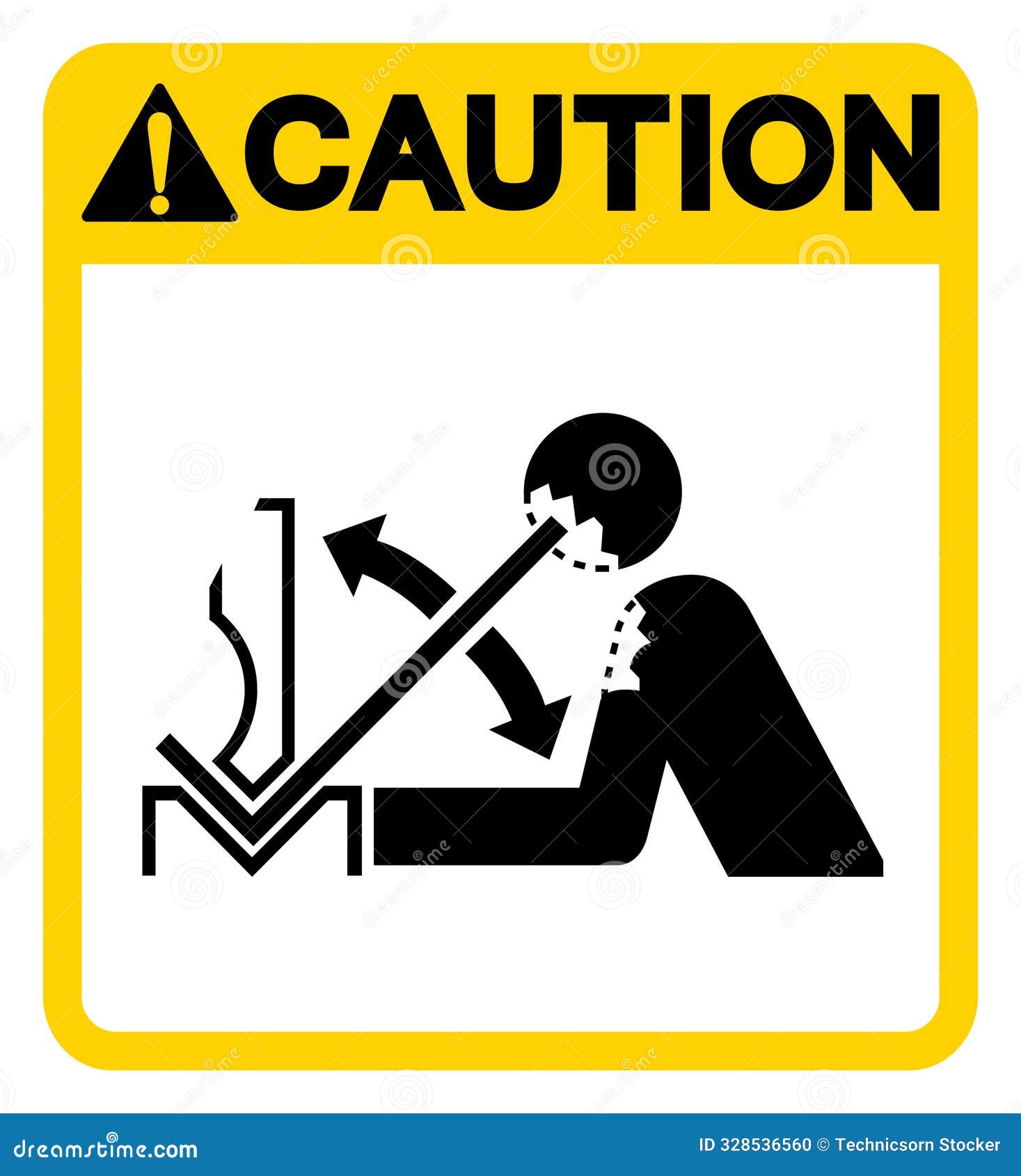 Caution Movement of Workpiece in Press Symbol Sign, Vector Illustration ...
