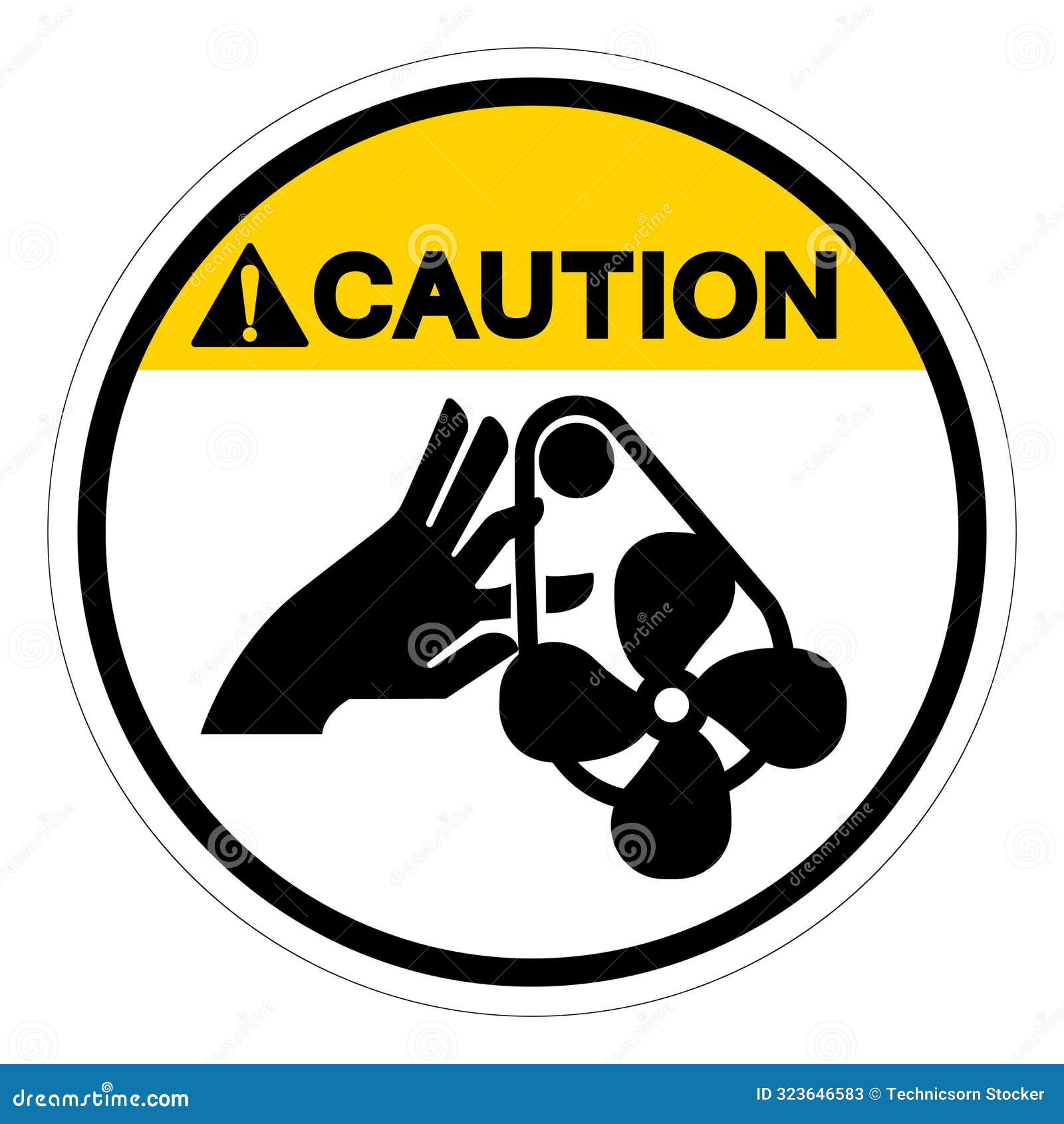 Caution Moving Belt and Fan Keep Away Symbol Sign, Vector Illustration ...