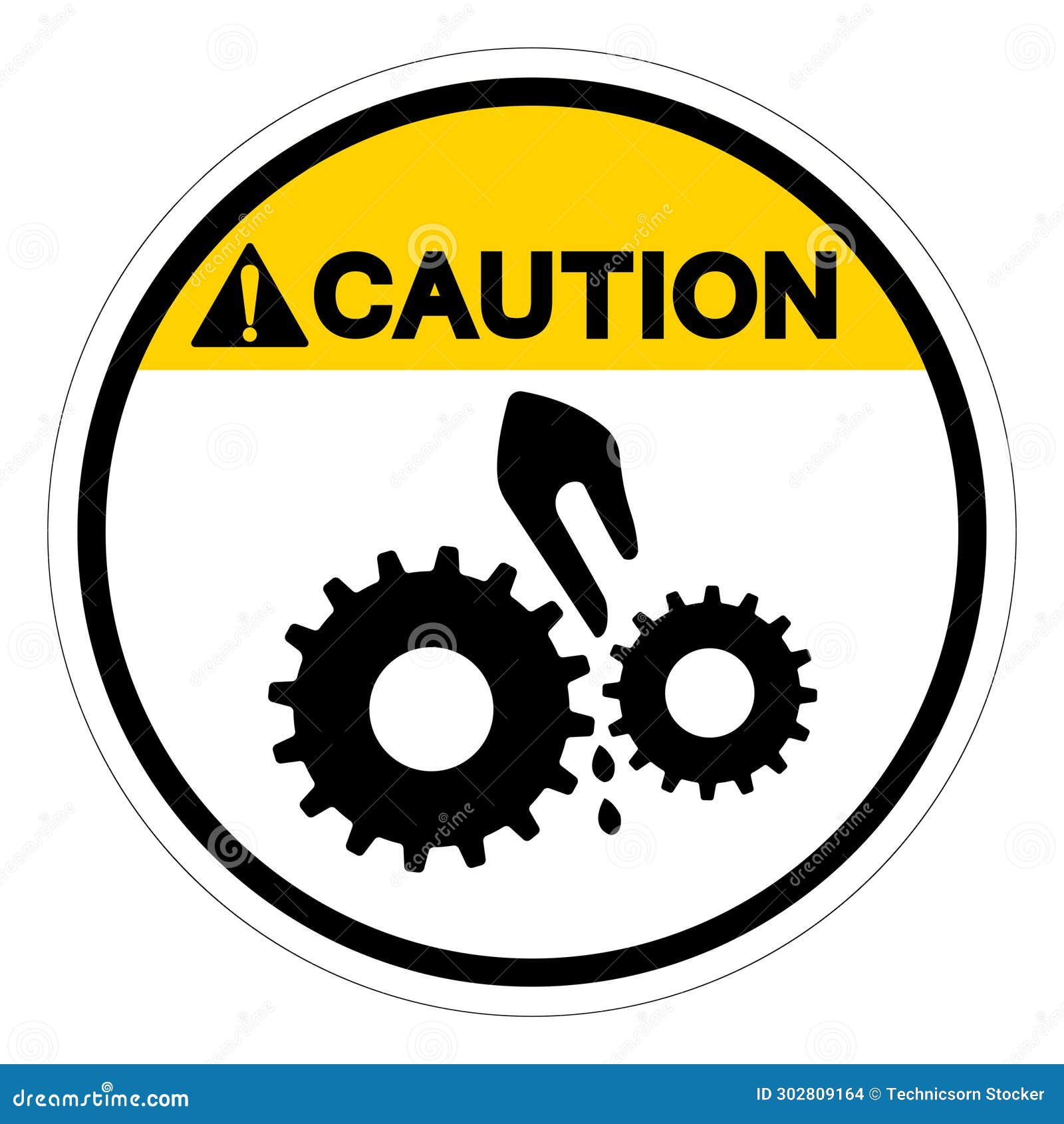 Caution Moving Machinery Symbol Sign, Vector Illustration, Isolate on ...