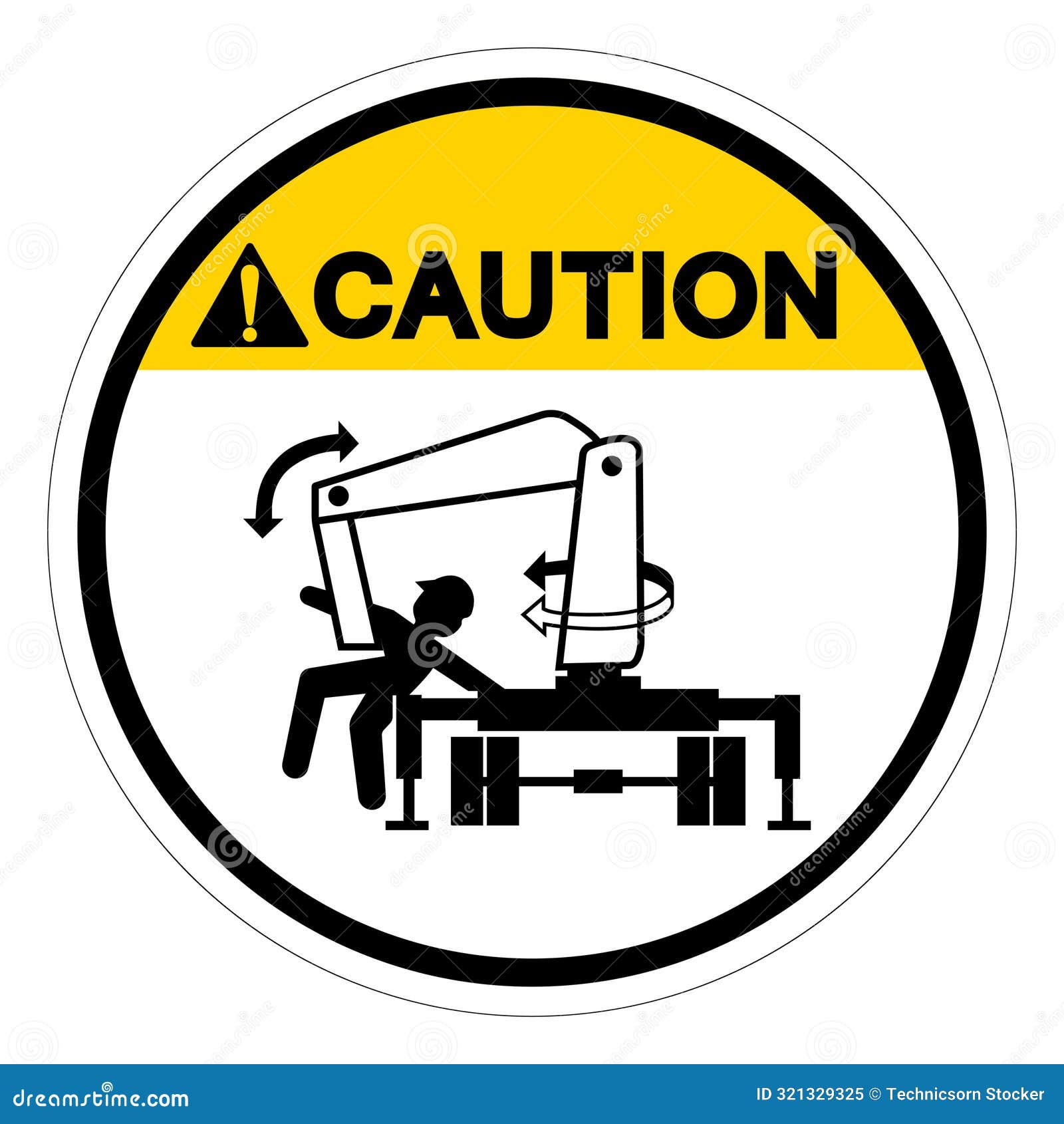 Caution Moving Machinery Symbol Sign, Vector Illustration, Isolate on ...