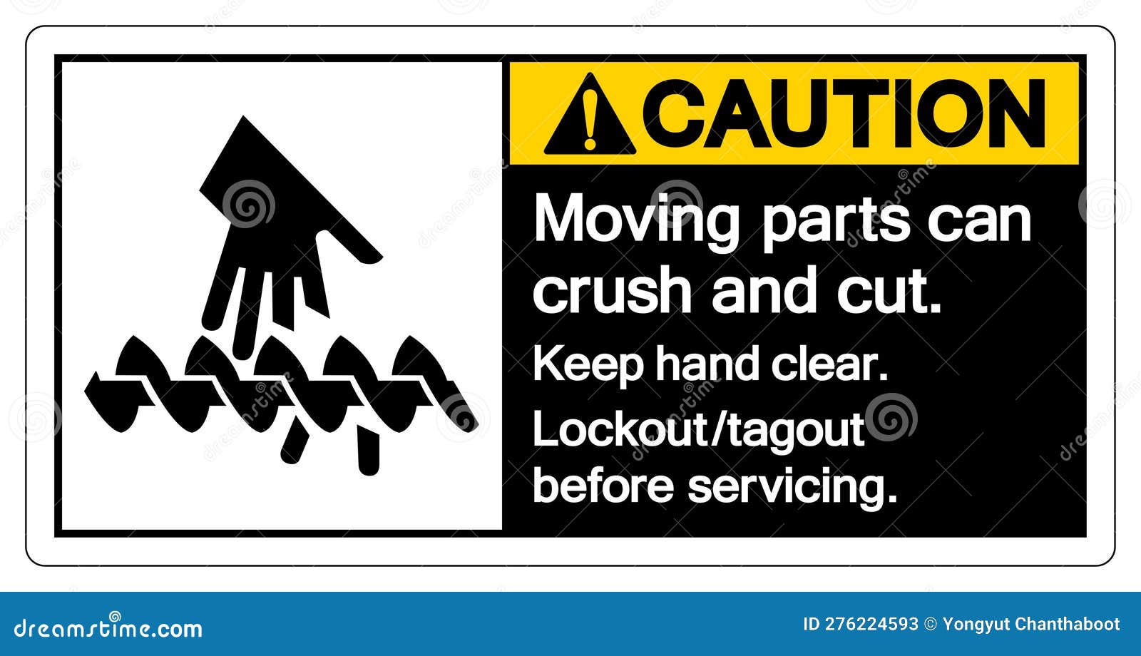 Caution Moving Part Can Crush and Cut Keep Hand Clear Symbol Sign ...