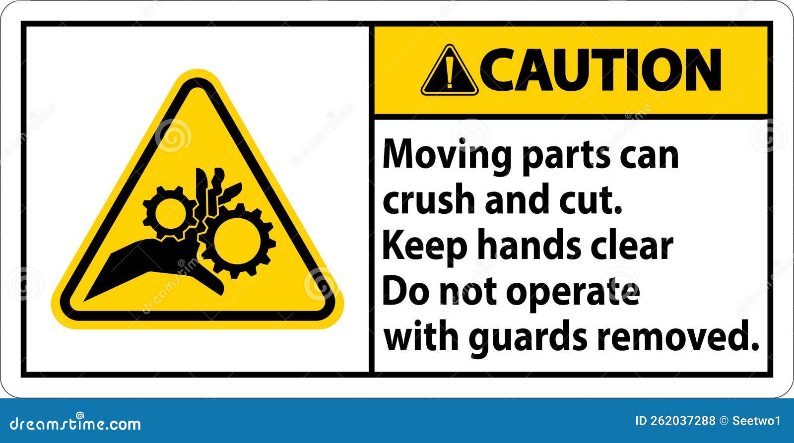 Caution Moving Parts Can Crush and Cut Label Sign Stock Vector ...