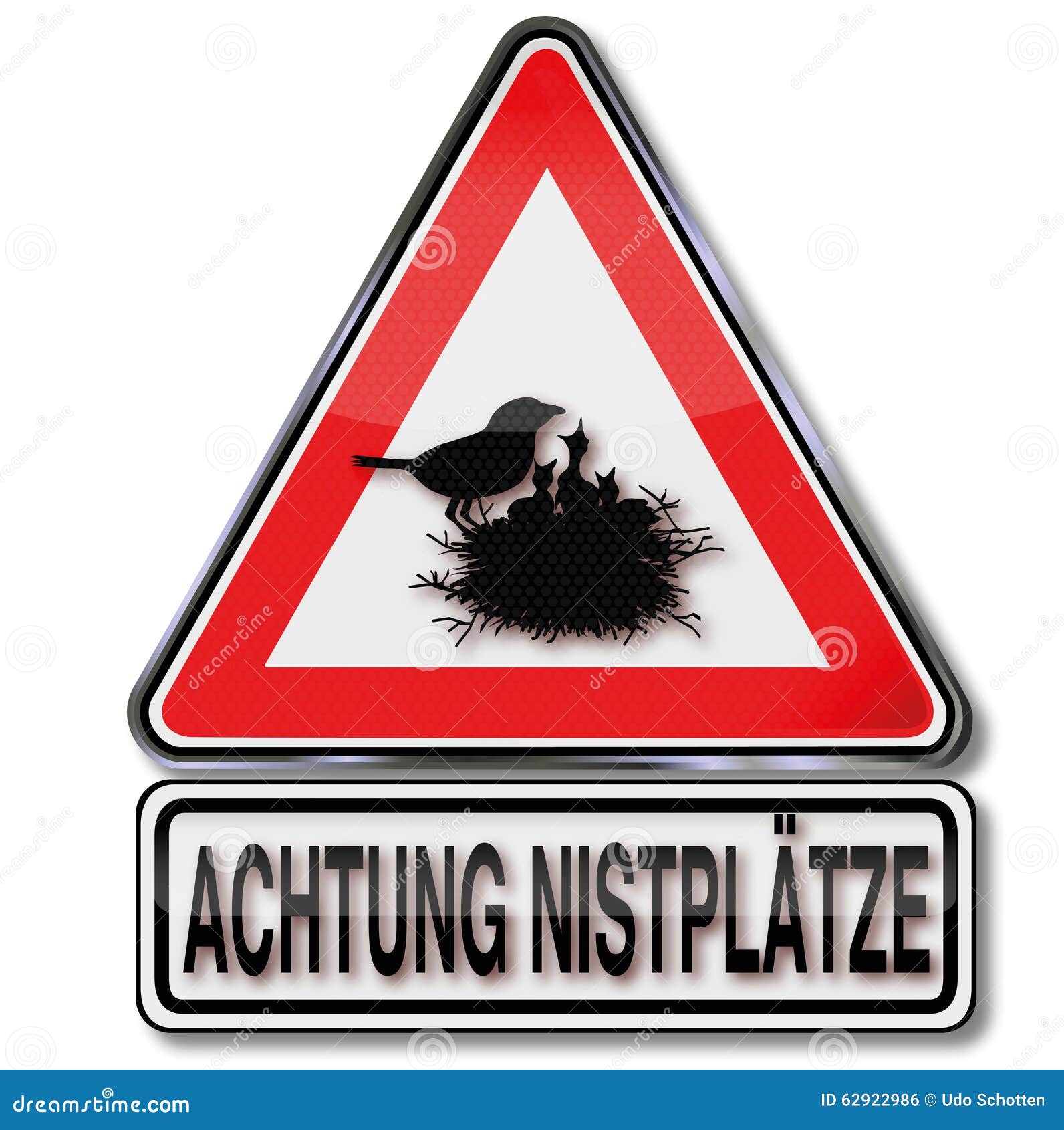Caution Nesting and Young Birds Stock Vector - Illustration of bird ...