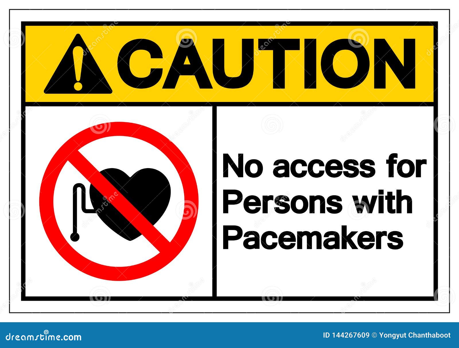 Caution No Access for Persons with Pacemaker Symbol Sign ,Vector ...