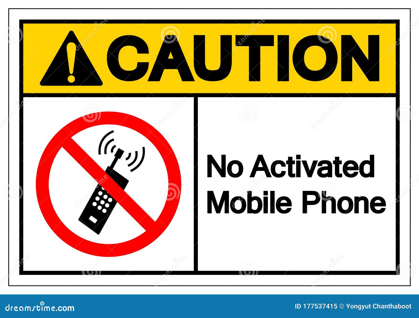 Caution No Activated Mobile Phones Symbol Sign, Vector Illustration ...