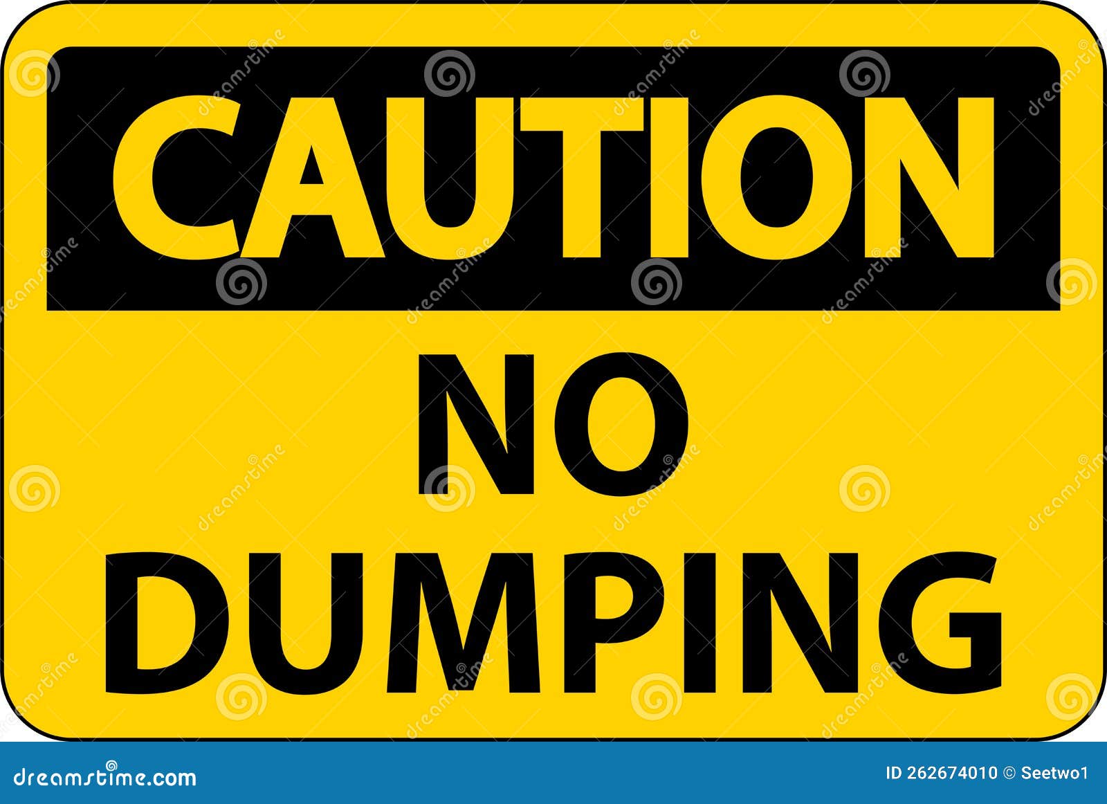 Caution No Dumping Sign on White Background Stock Vector - Illustration ...