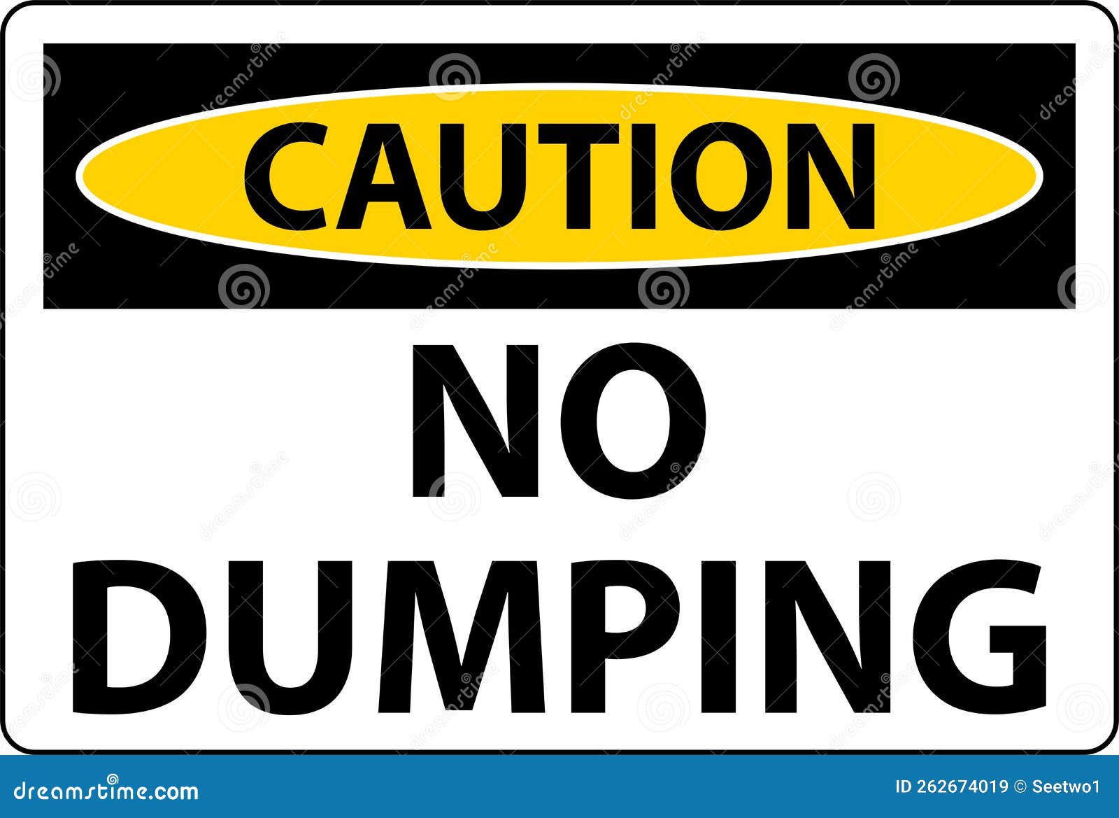 Caution No Dumping Sign on White Background Stock Vector - Illustration ...